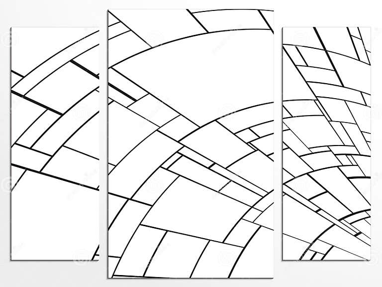 Three-part Panel with an Abstract Pattern. Vector Illustration. Stock ...