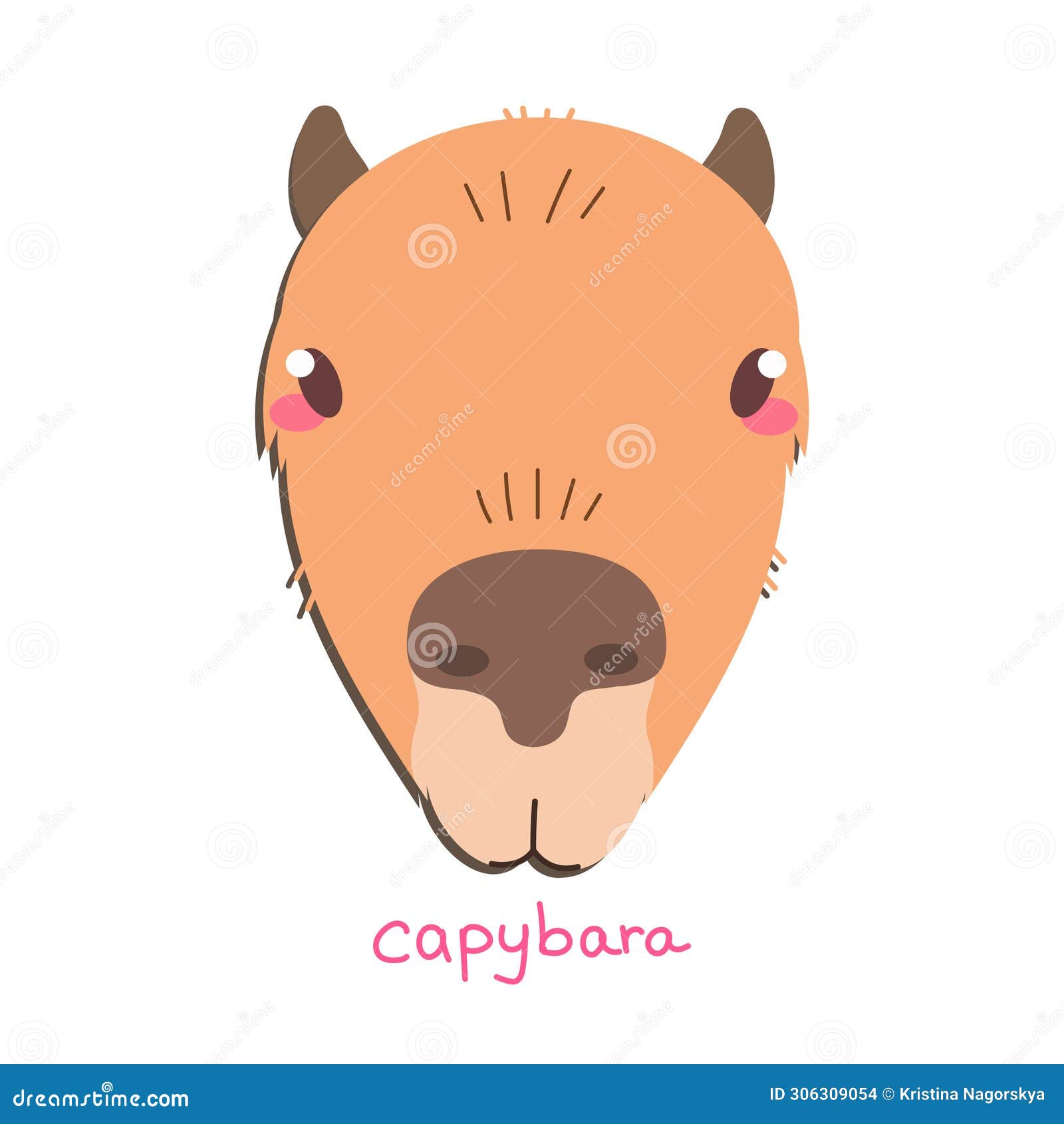 Colored Vector Illustration with Light Brown Capybara Stock Vector ...
