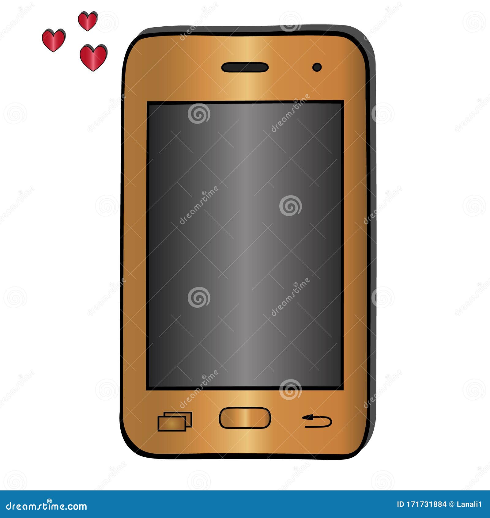 Mobile Phone, Smartphone. Color Vector Illustration. Place for Text ...