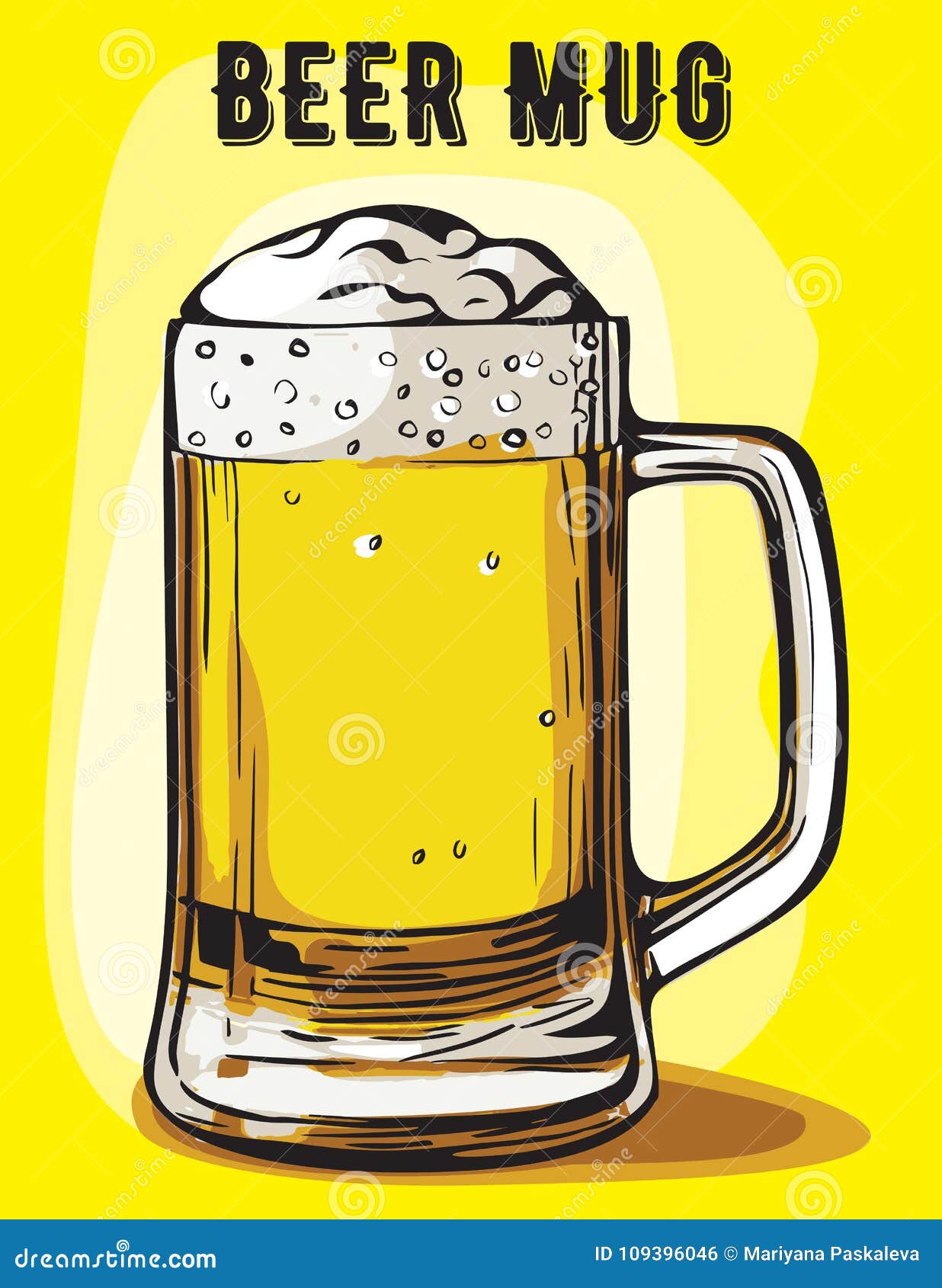 Color Vector Image of a Beer Mug Stock Vector - Illustration of cheers ...