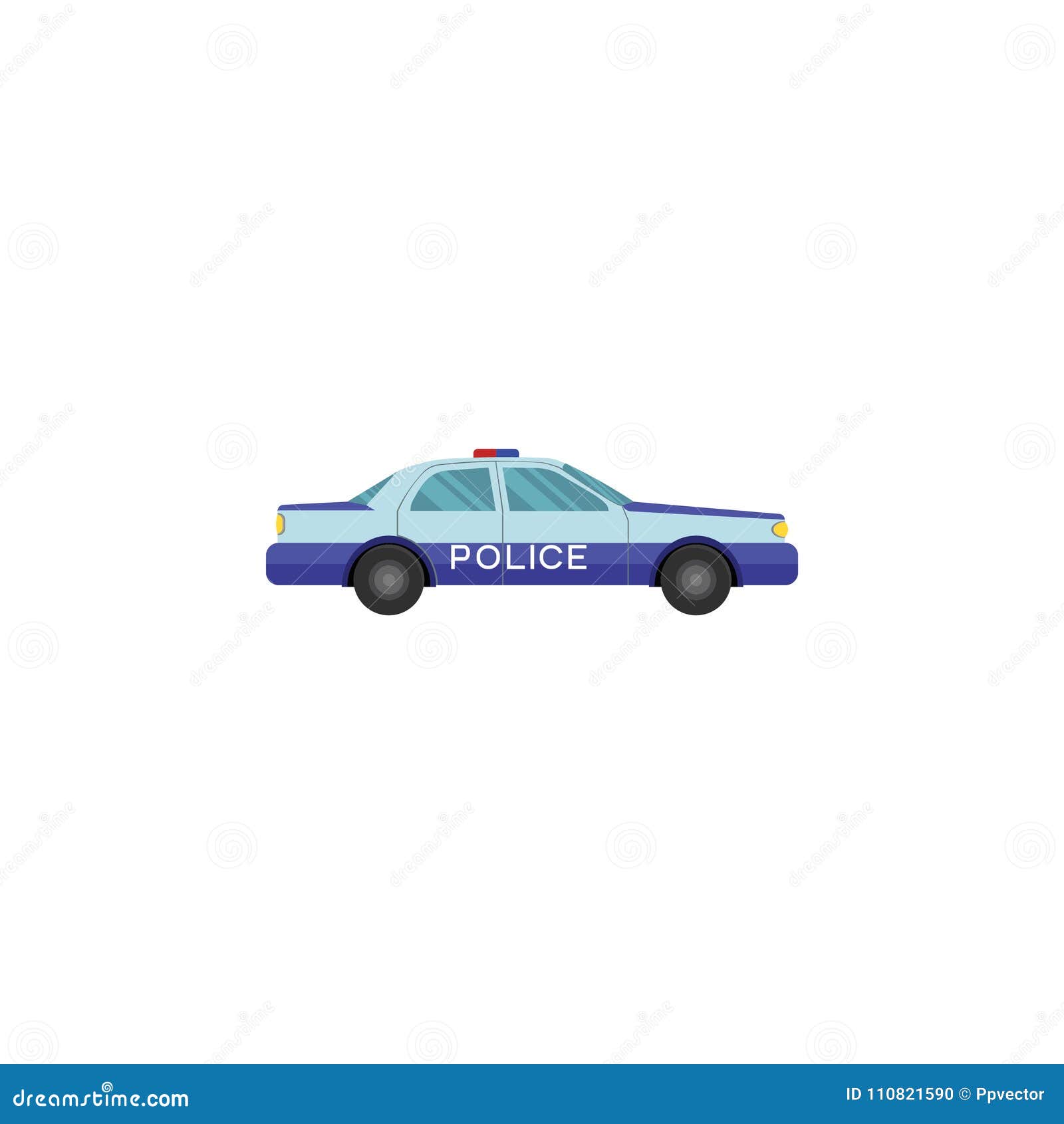 Vector image. Police car stock vector. Illustration of cruiser - 110821590