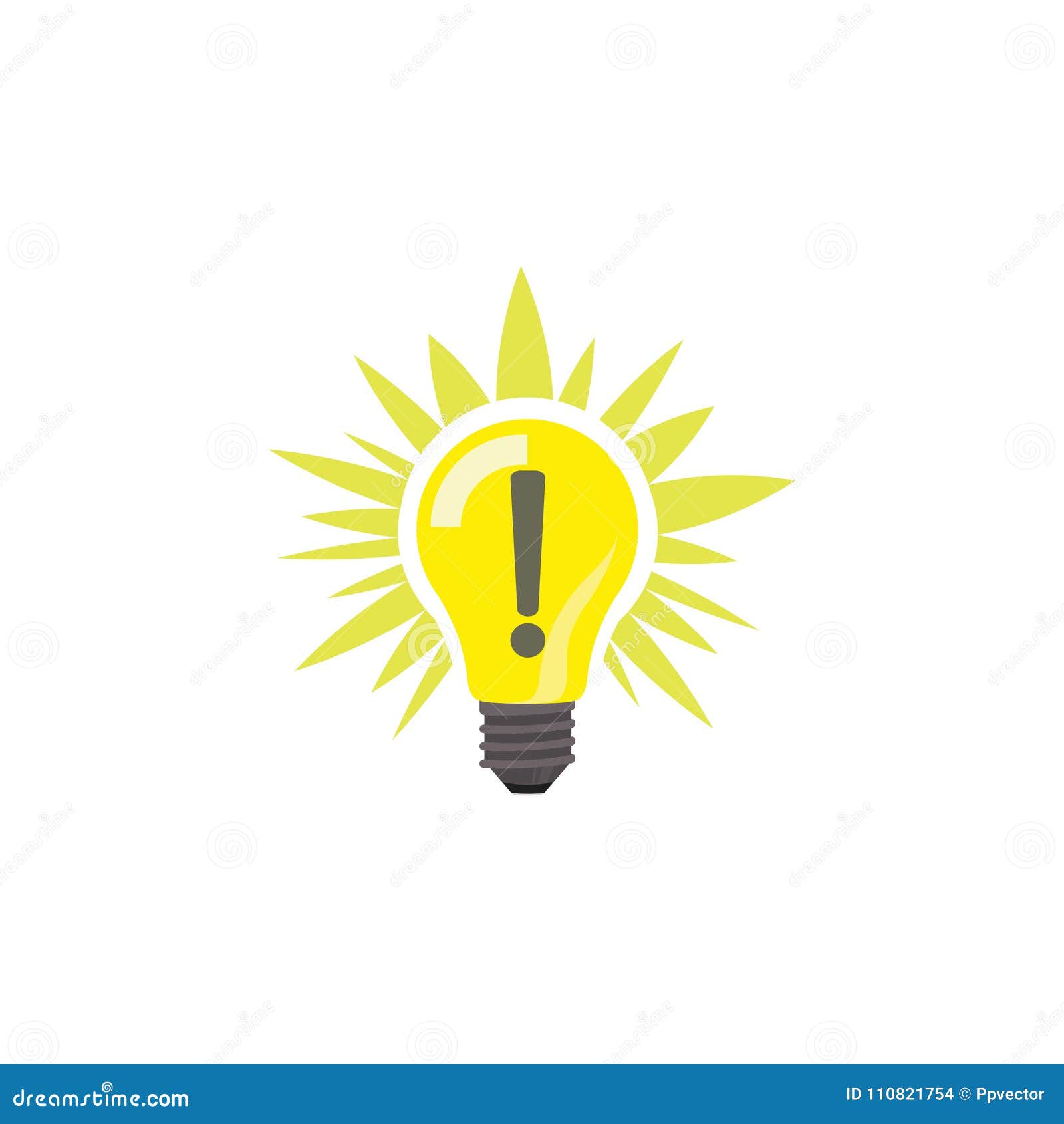 Vector Image. Sign of Idea, Light Lamp Bulb Stock Illustration ...