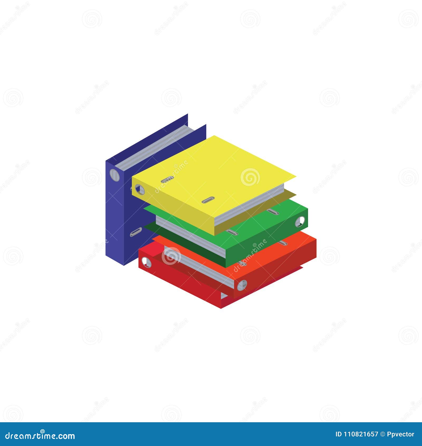 Vector Image. a Stack of Folders Stock Illustration - Illustration of ...
