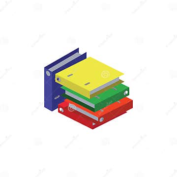 Vector Image. a Stack of Folders Stock Illustration - Illustration of ...