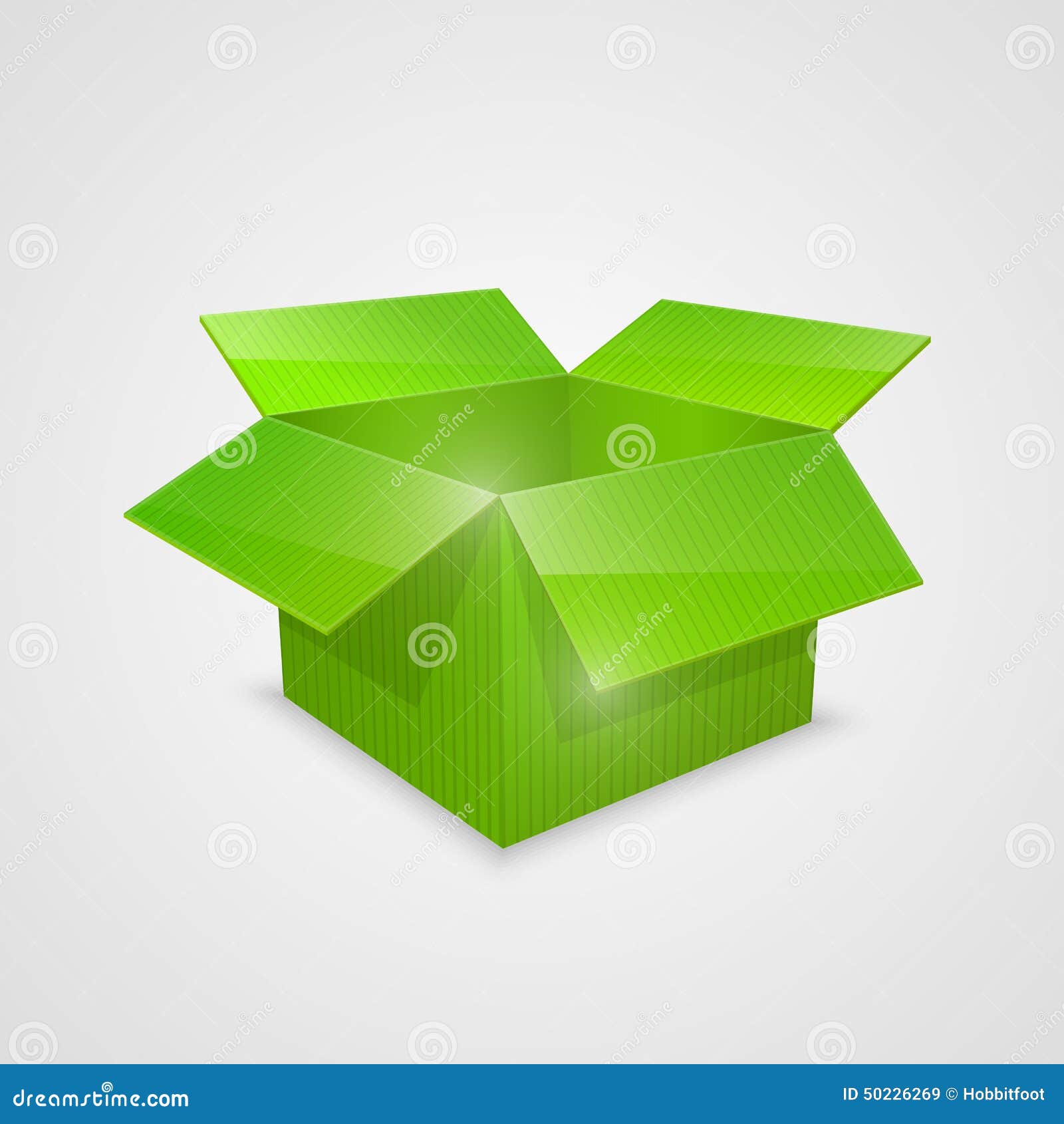 Color Vector Open Box. Green Stock Vector - Illustration of gift, pack ...