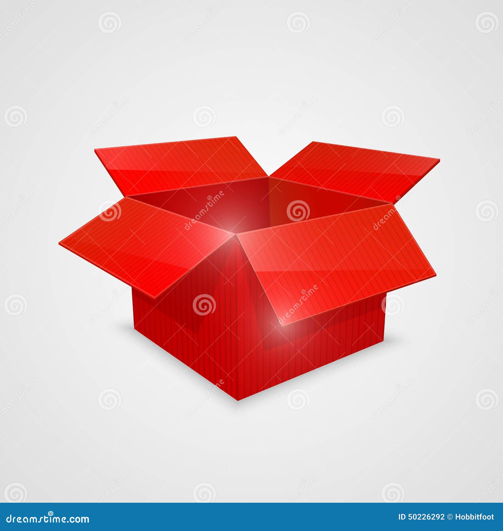 Color vector open box. red stock vector. Illustration of empty - 50226292