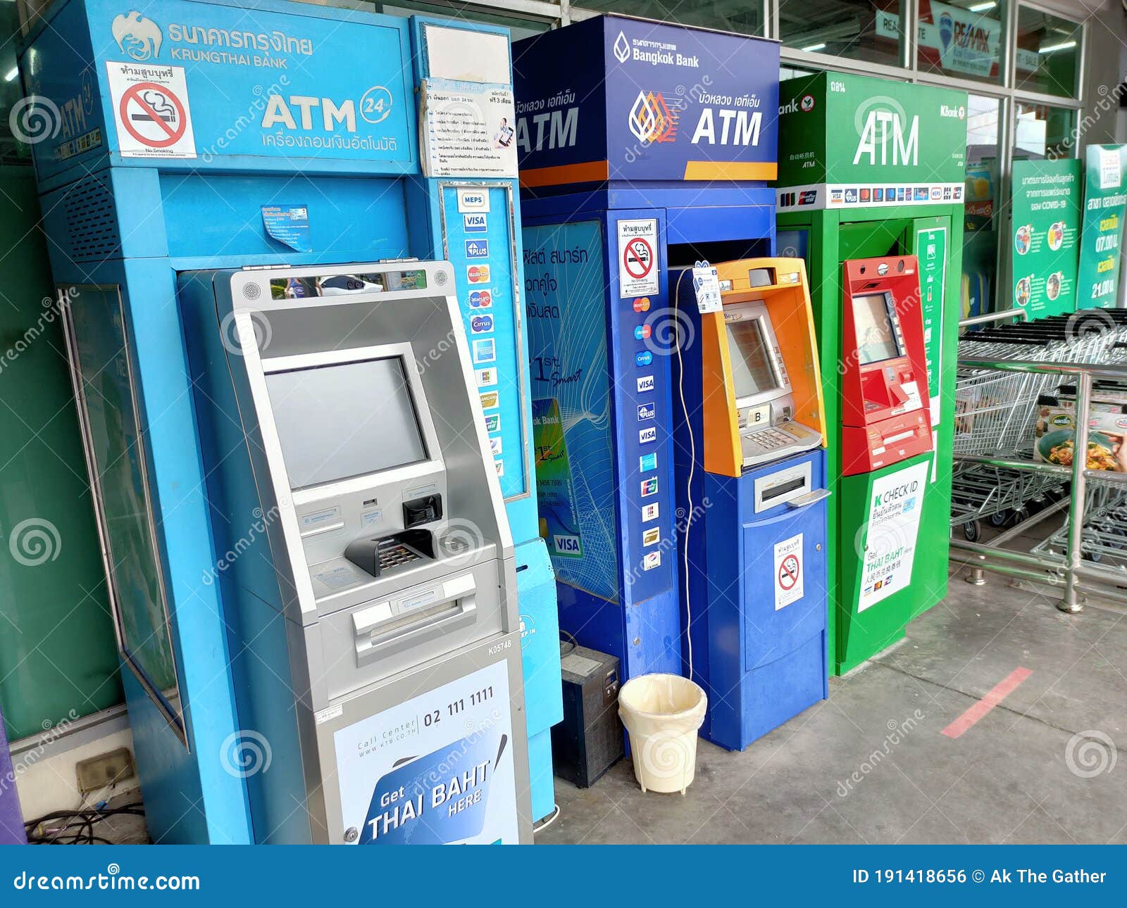 3 Color Vending Machine in Front of Lotus in Phuket Lsland Editorial ...