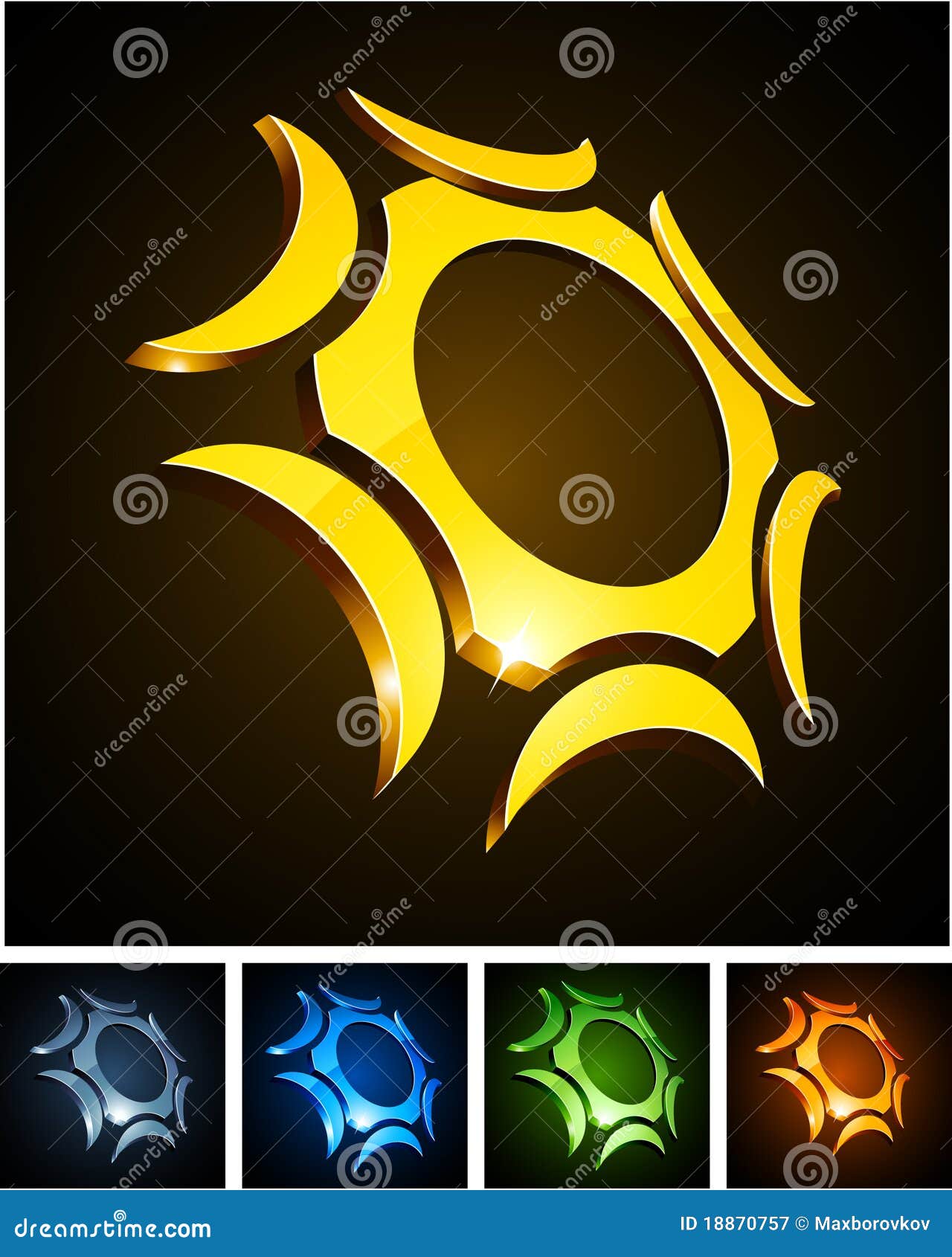 Color vibrant emblems. stock vector. Illustration of luminous - 18870757