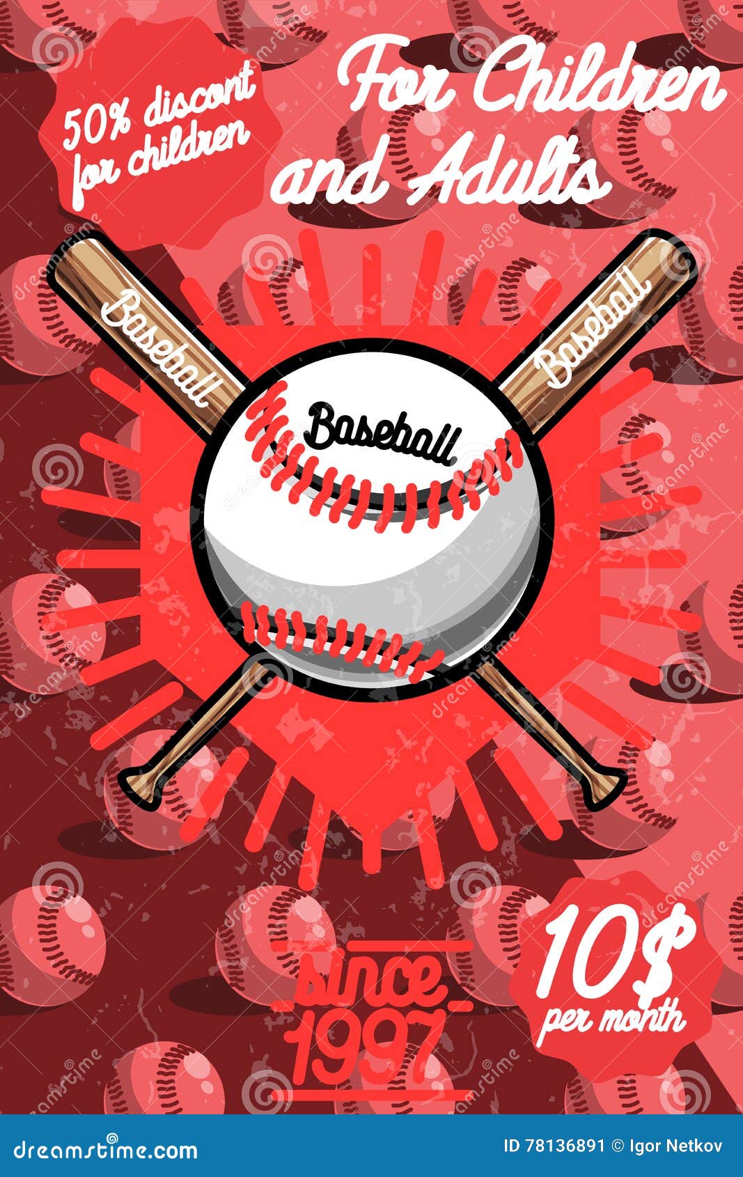 Color Vintage Baseball Poster Stock Vector - Illustration of hard ...