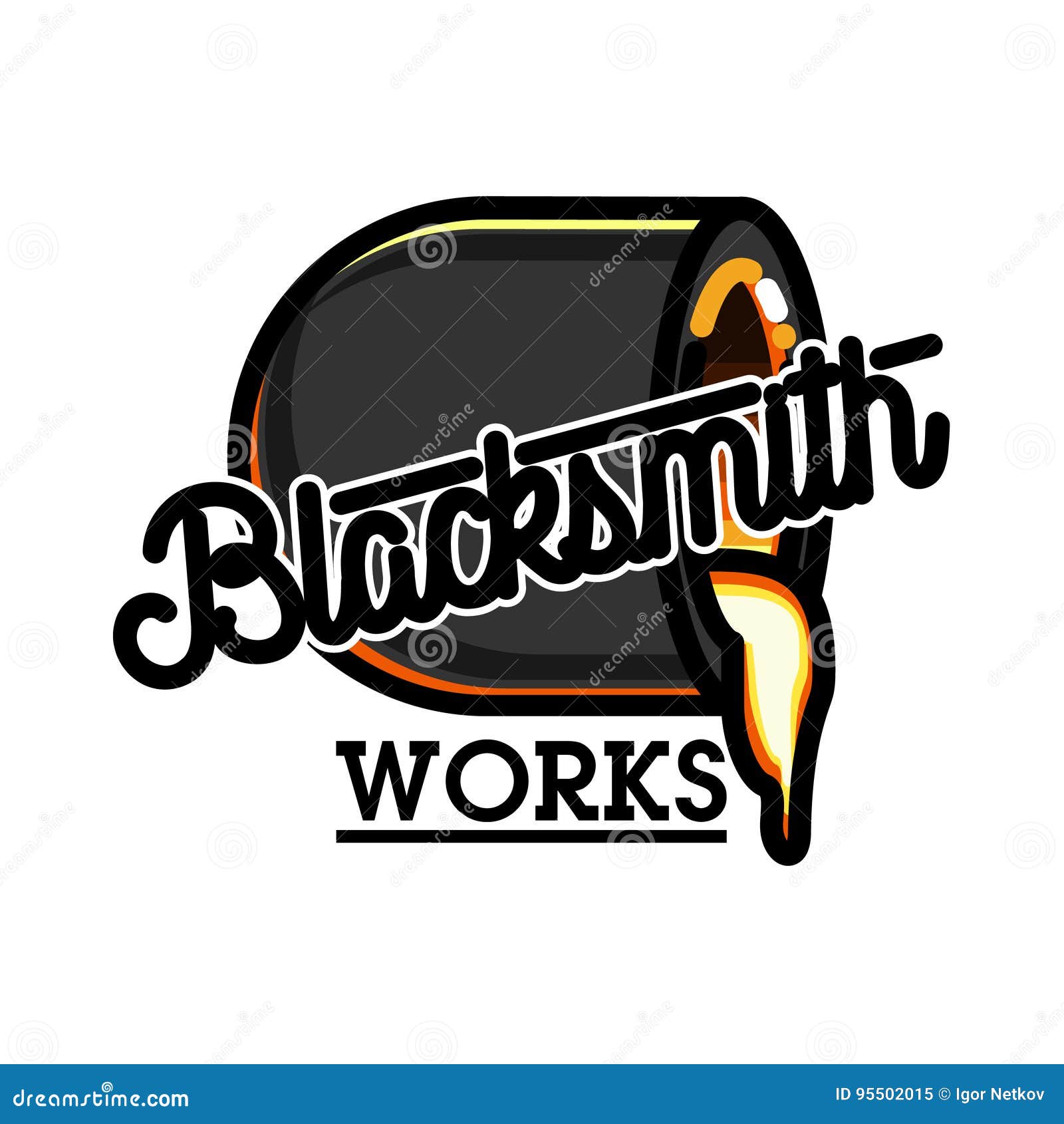 Color Vintage Blacksmith Emblem Stock Vector - Illustration of ...