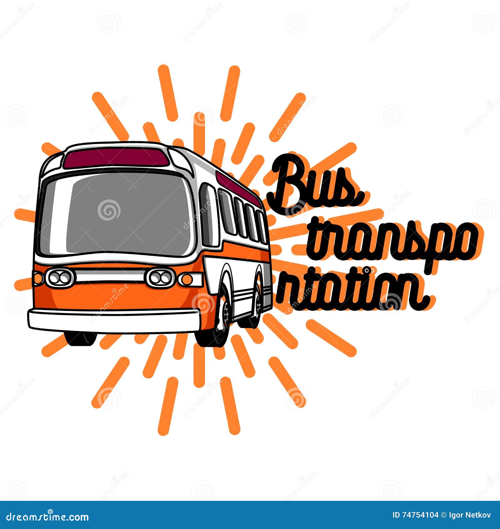 Color Vintage Bus Transportation Emblem Stock Vector - Illustration of ...