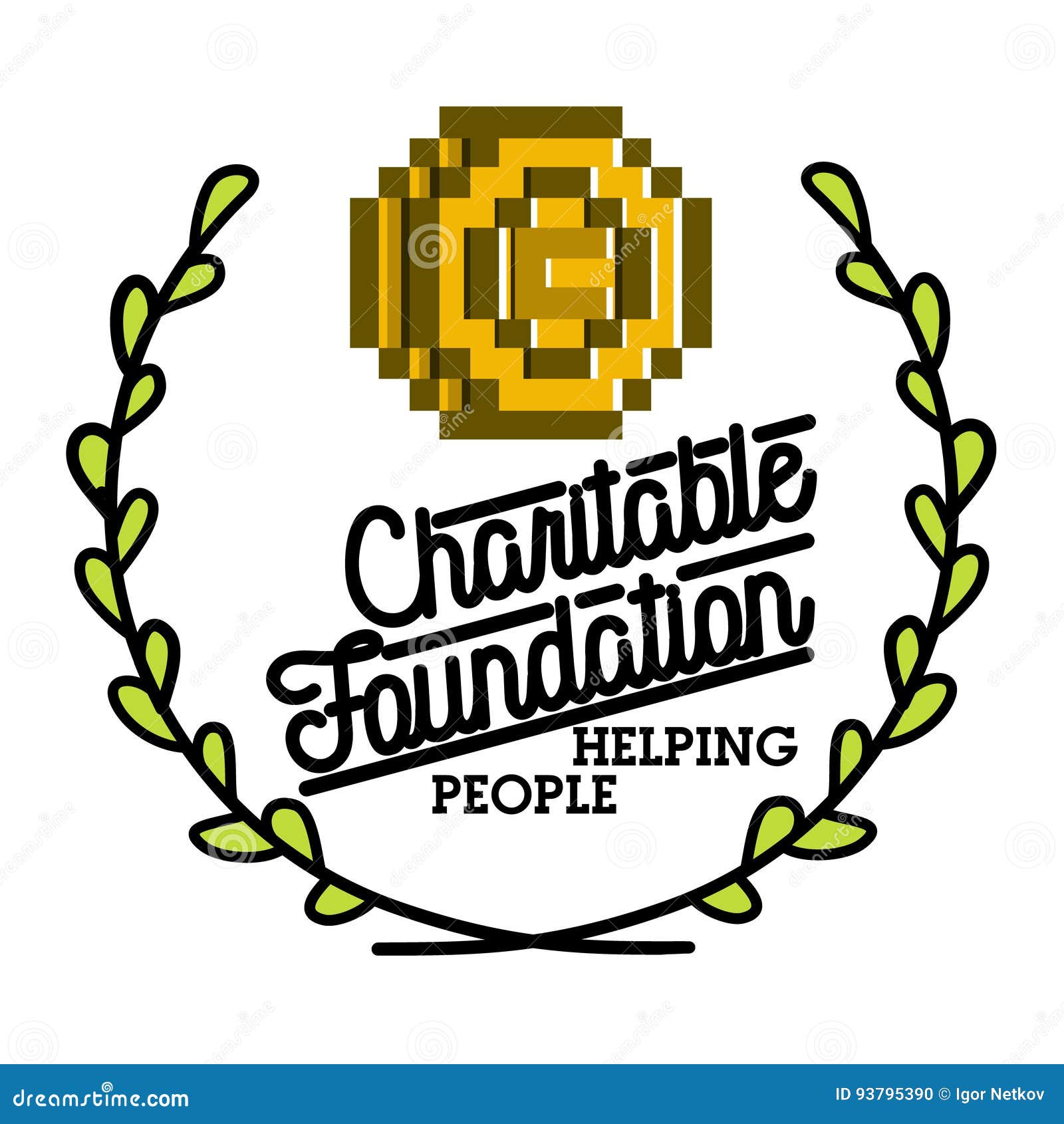 Color Vintage Charitable Foundation Emblem Stock Vector - Illustration ...