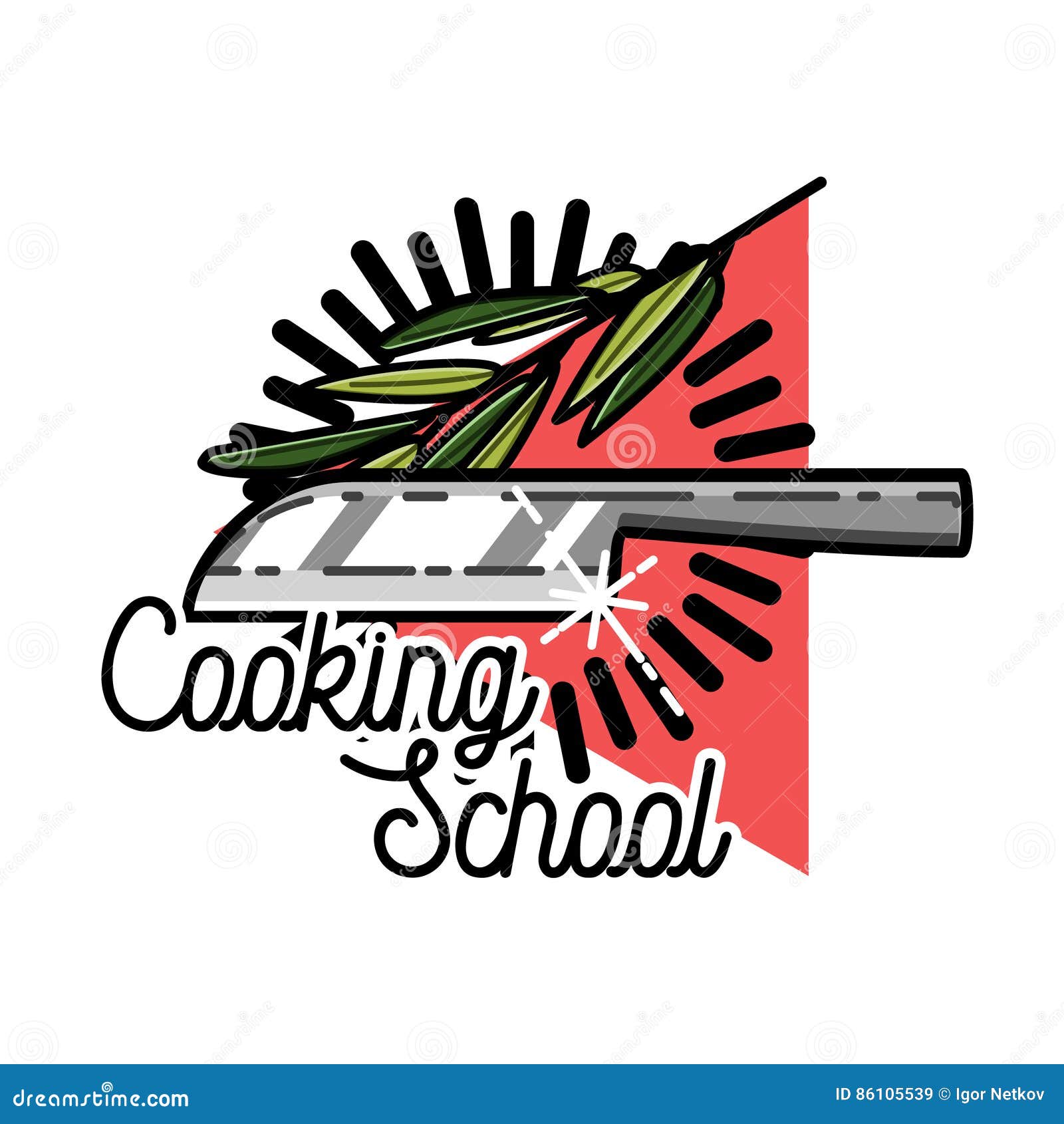 Color Vintage Cooking School Emblem Stock Vector - Illustration of food ...
