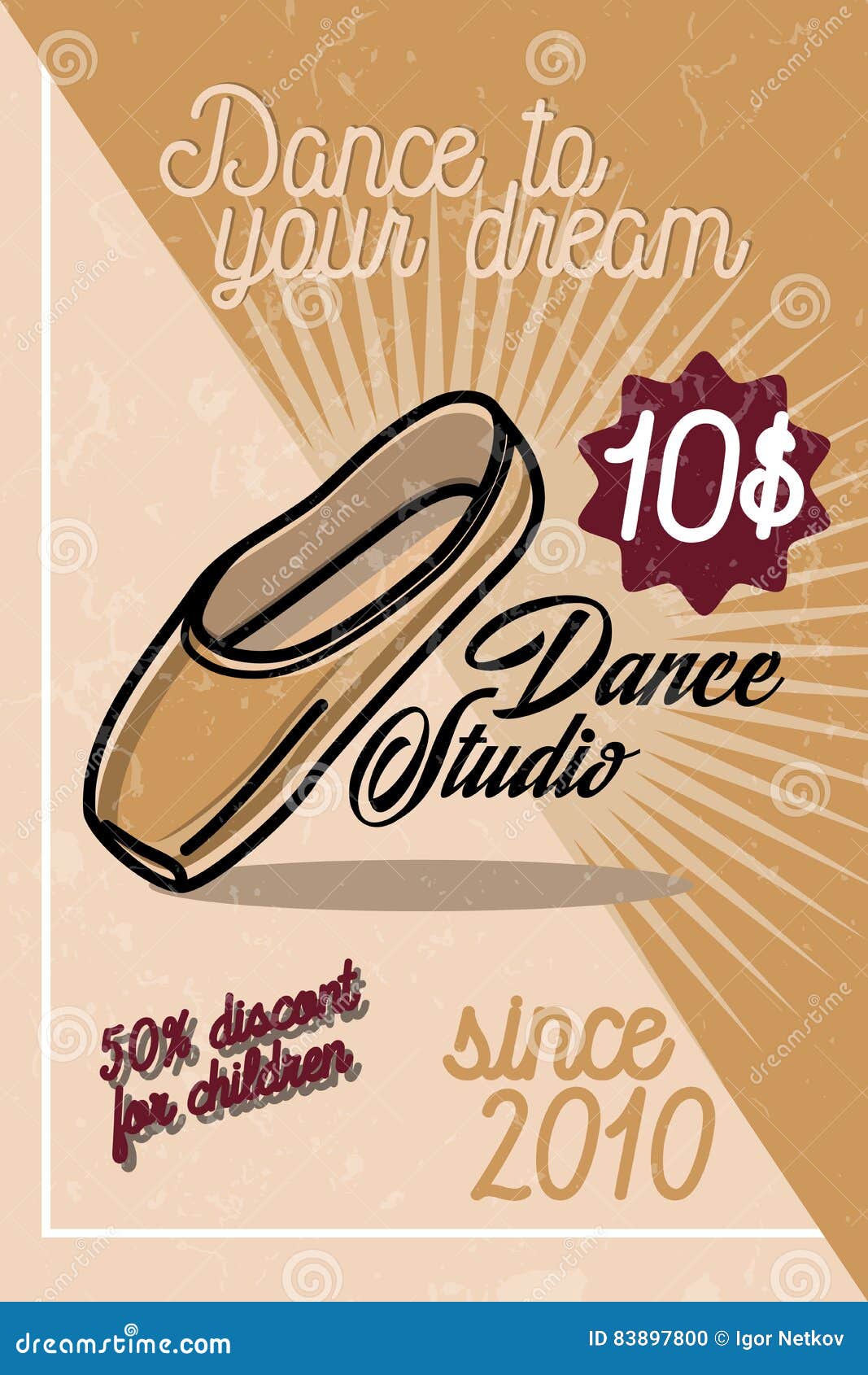 Color Vintage Dance Studio Banner Stock Vector - Illustration of party ...
