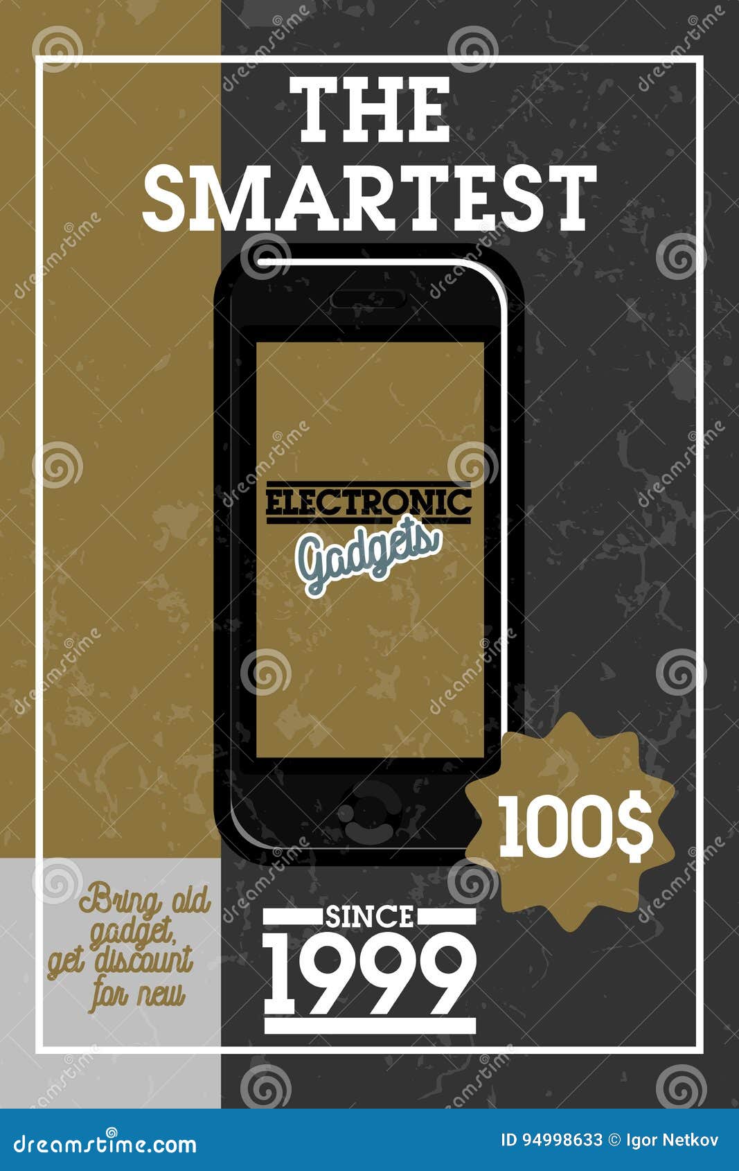 Color Vintage Electronic Gadgets Banner Stock Vector - Illustration of ...