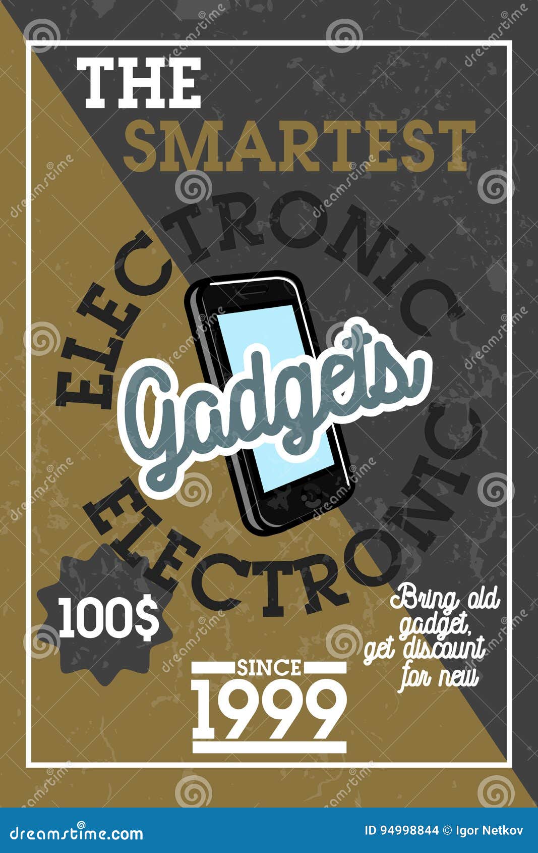 Color Vintage Electronic Gadgets Banner Stock Vector - Illustration of ...