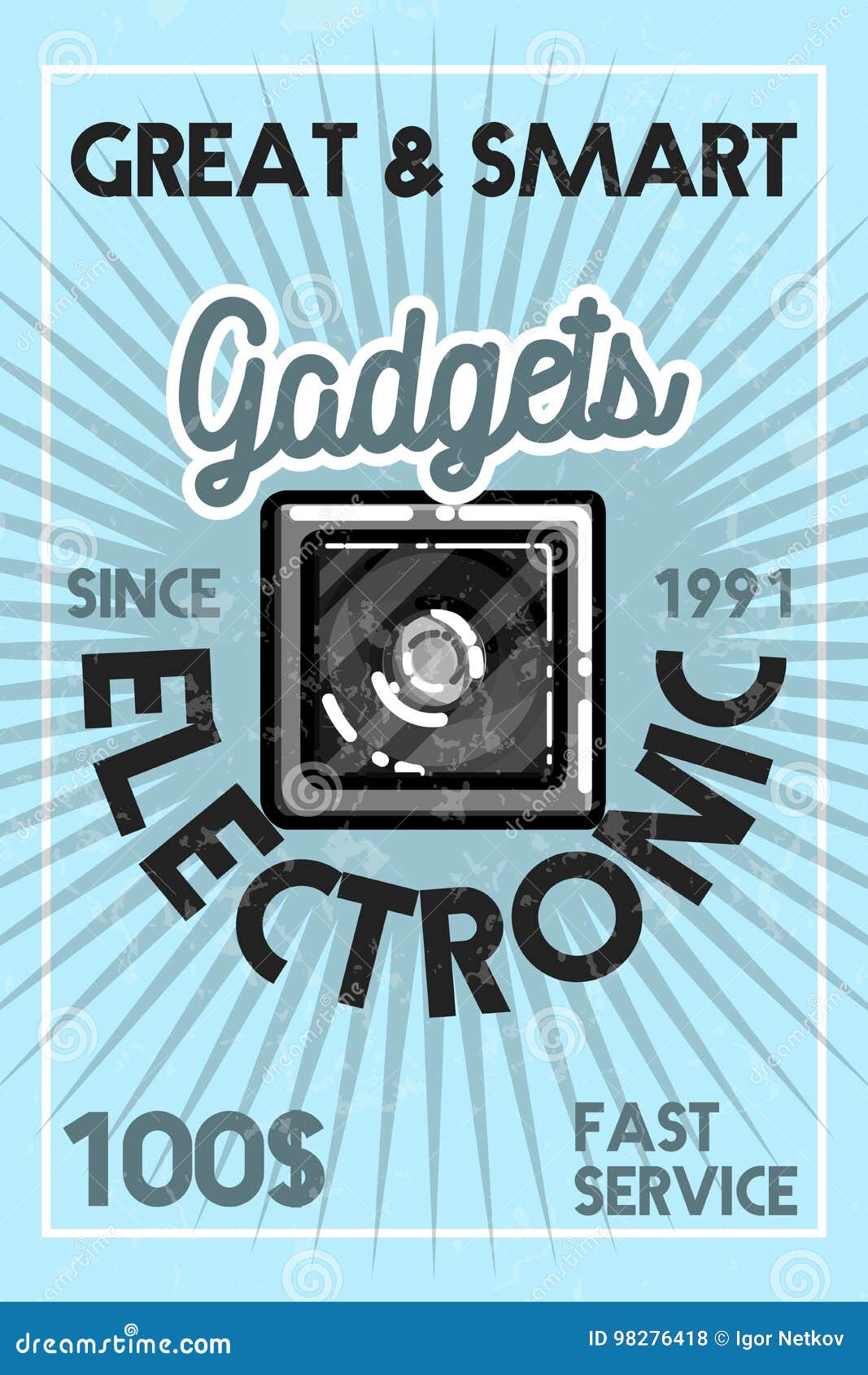 Color Vintage Electronic Gadgets Banner Stock Vector - Illustration of ...