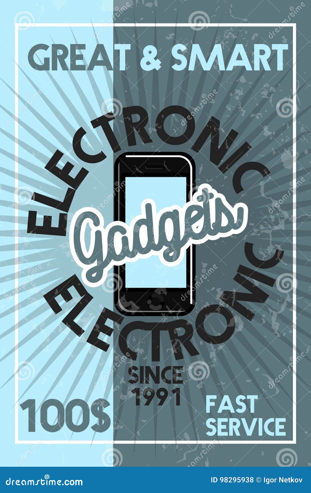Color Vintage Electronic Gadgets Banner Stock Vector - Illustration of ...