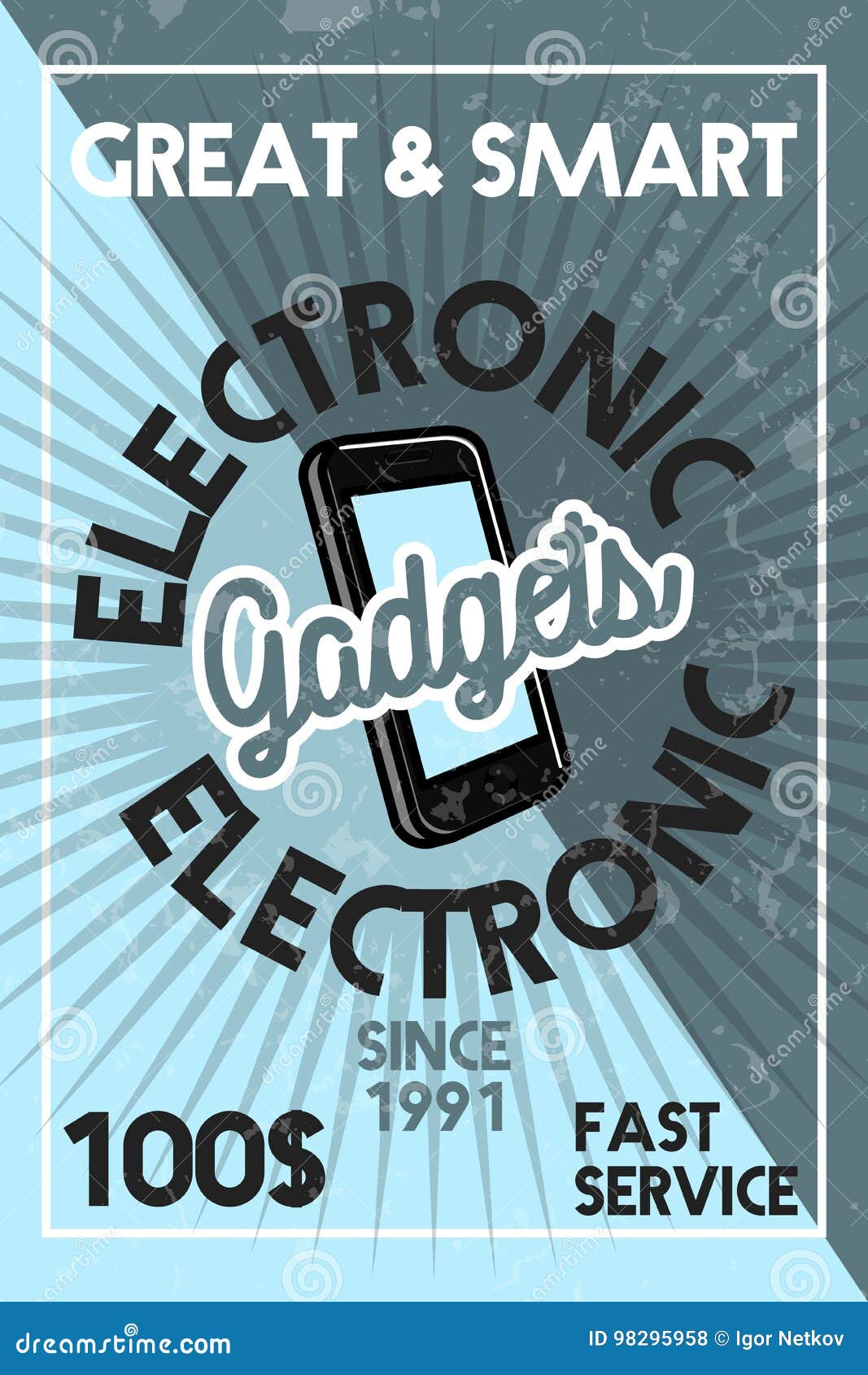 Color Vintage Electronic Gadgets Banner Stock Vector - Illustration of ...
