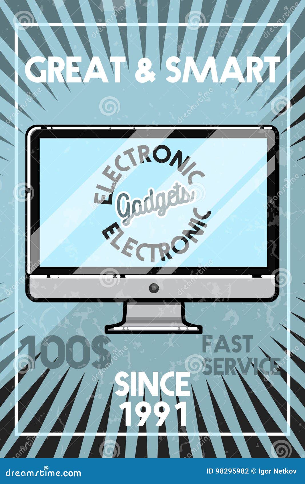 Color Vintage Electronic Gadgets Banner Stock Vector - Illustration of ...