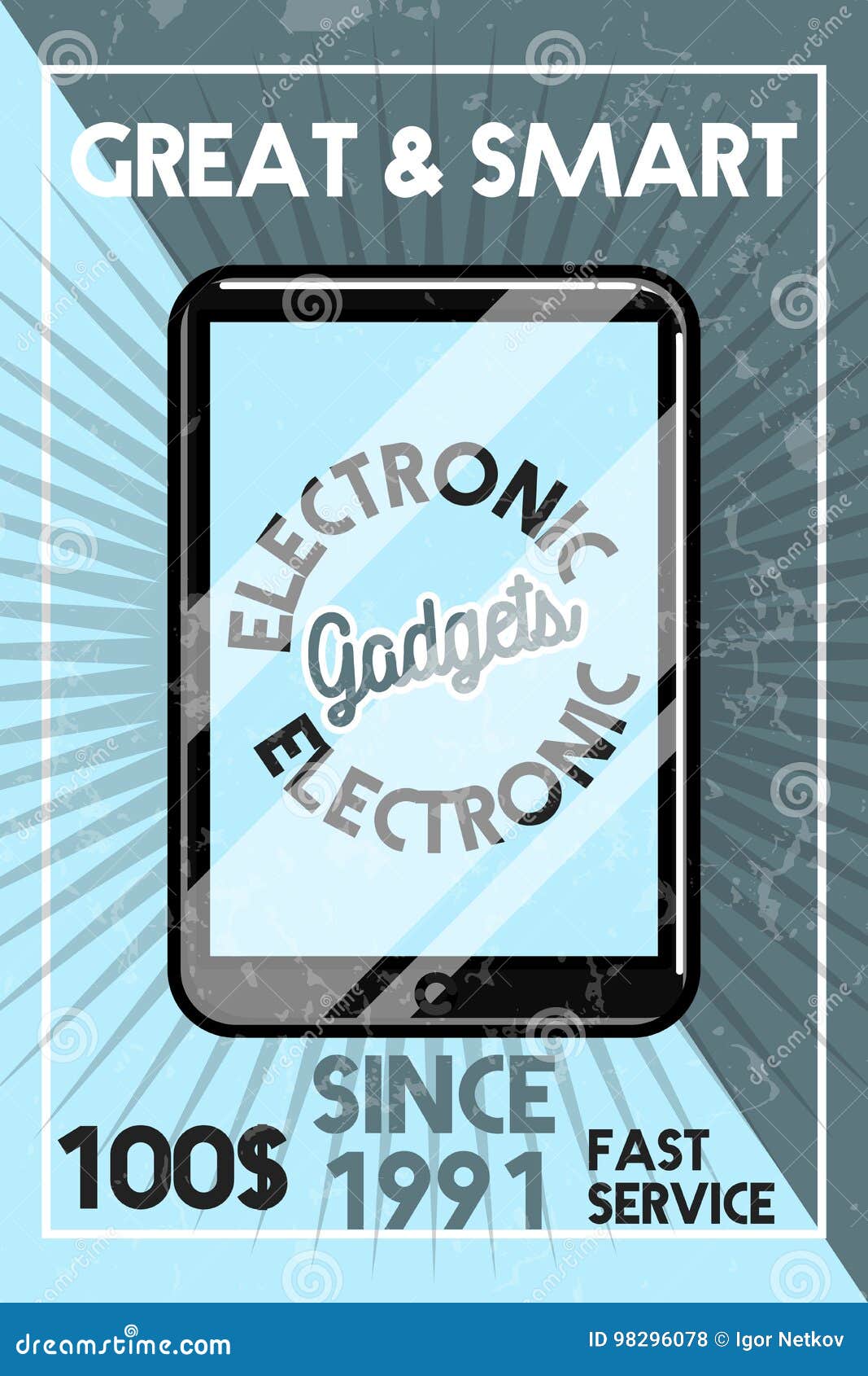 Color Vintage Electronic Gadgets Banner Stock Vector - Illustration of ...