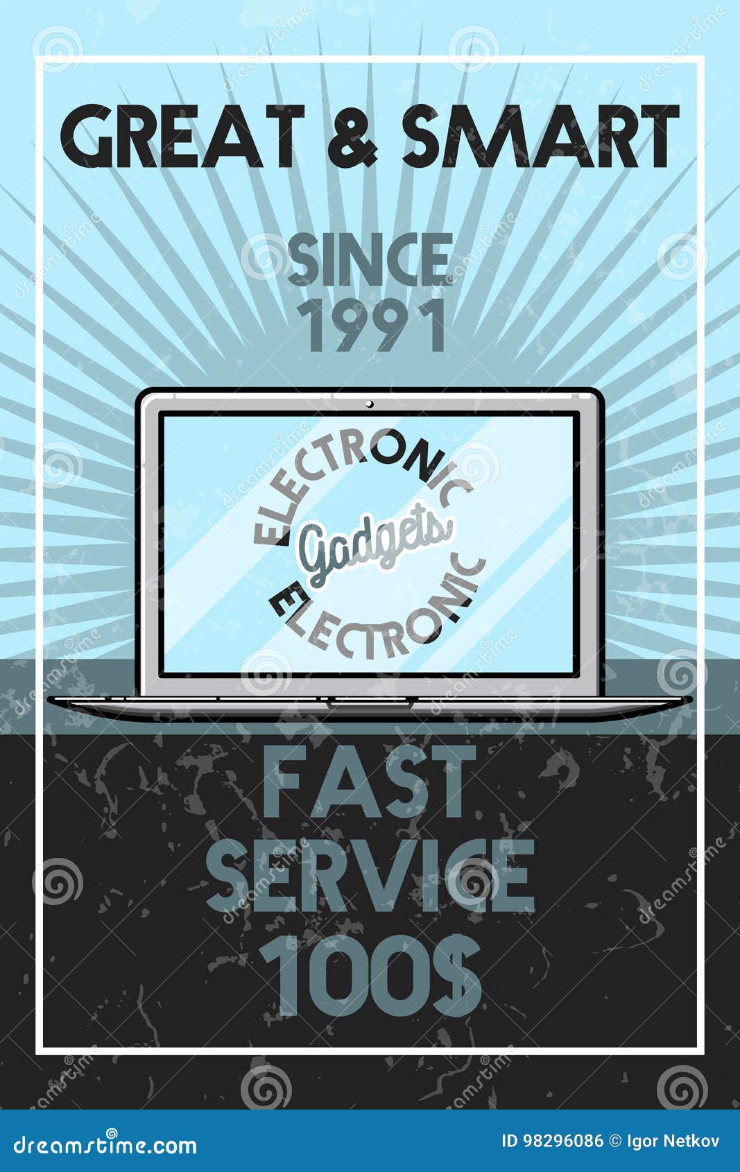 Color Vintage Electronic Gadgets Banner Stock Vector - Illustration of ...