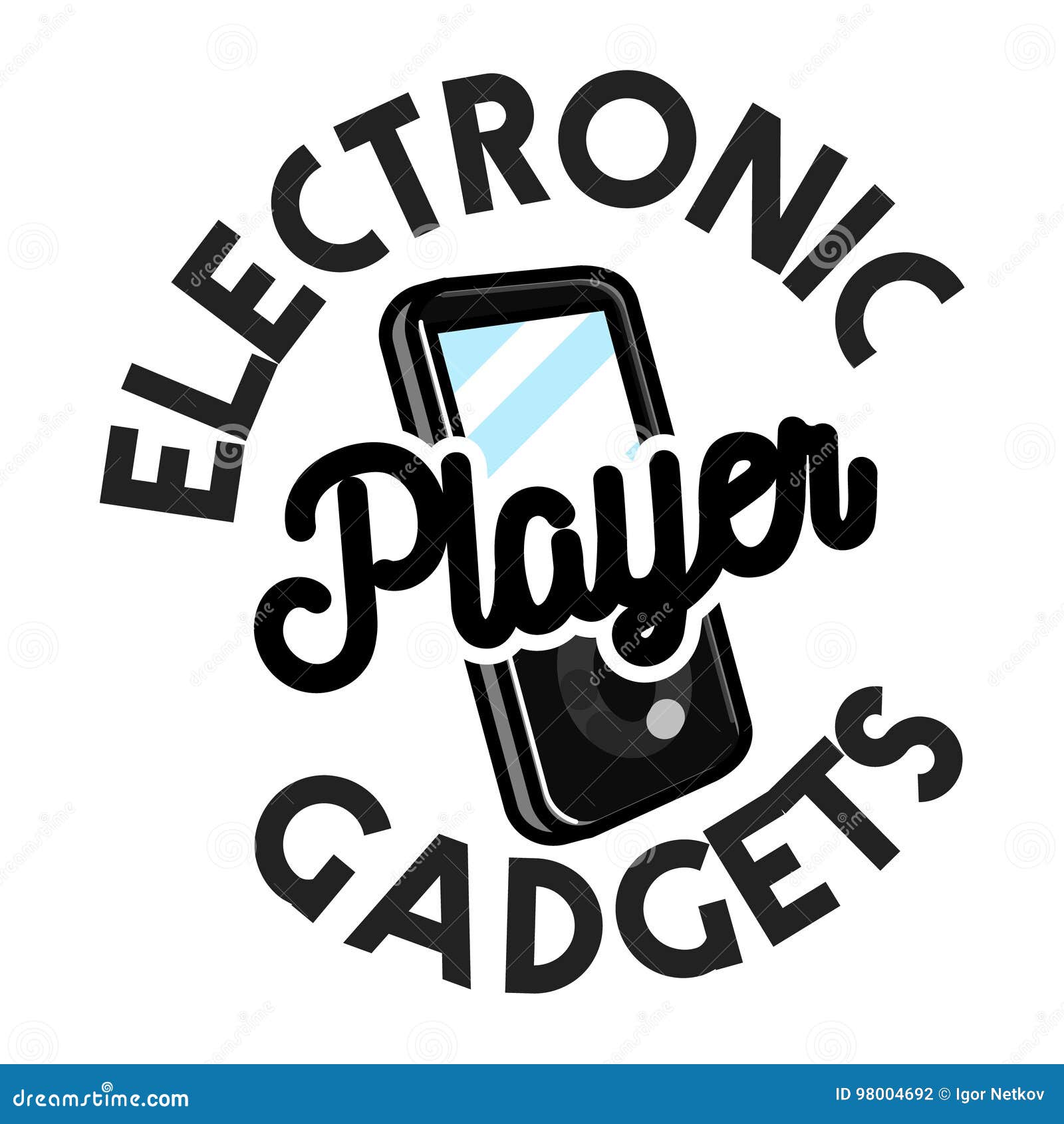 Color Vintage Electronic Gadgets Emblem Stock Vector - Illustration of ...