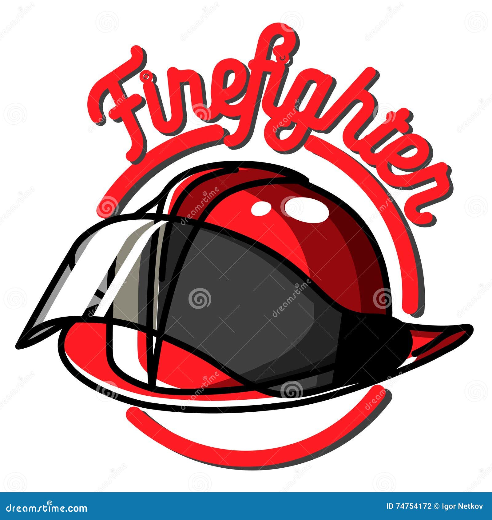 Vintage Fireman Firefighter Helmet Drawing Cartoon Vector ...