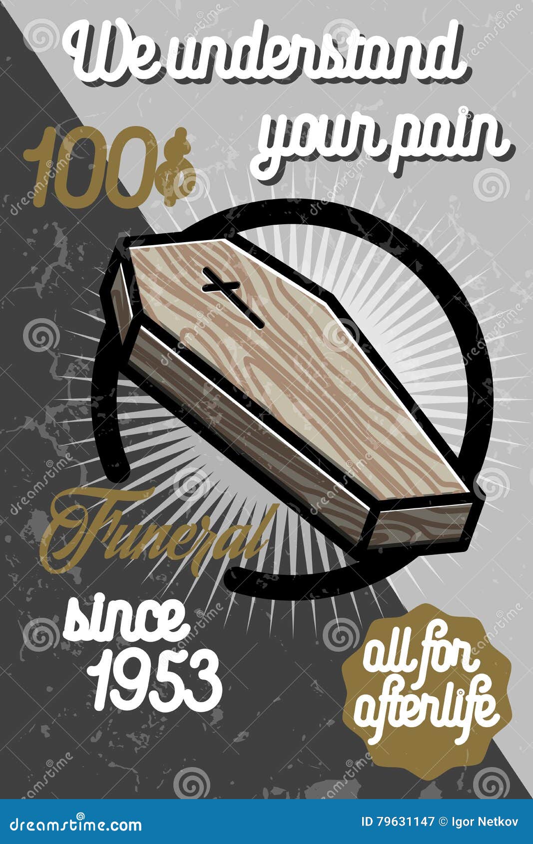 Color Vintage Funeral Poster Stock Vector - Illustration of icon ...