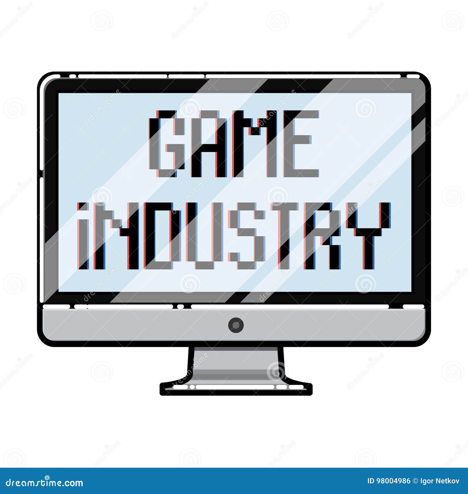 Color Vintage Game Industry Emblem Stock Vector - Illustration of ...