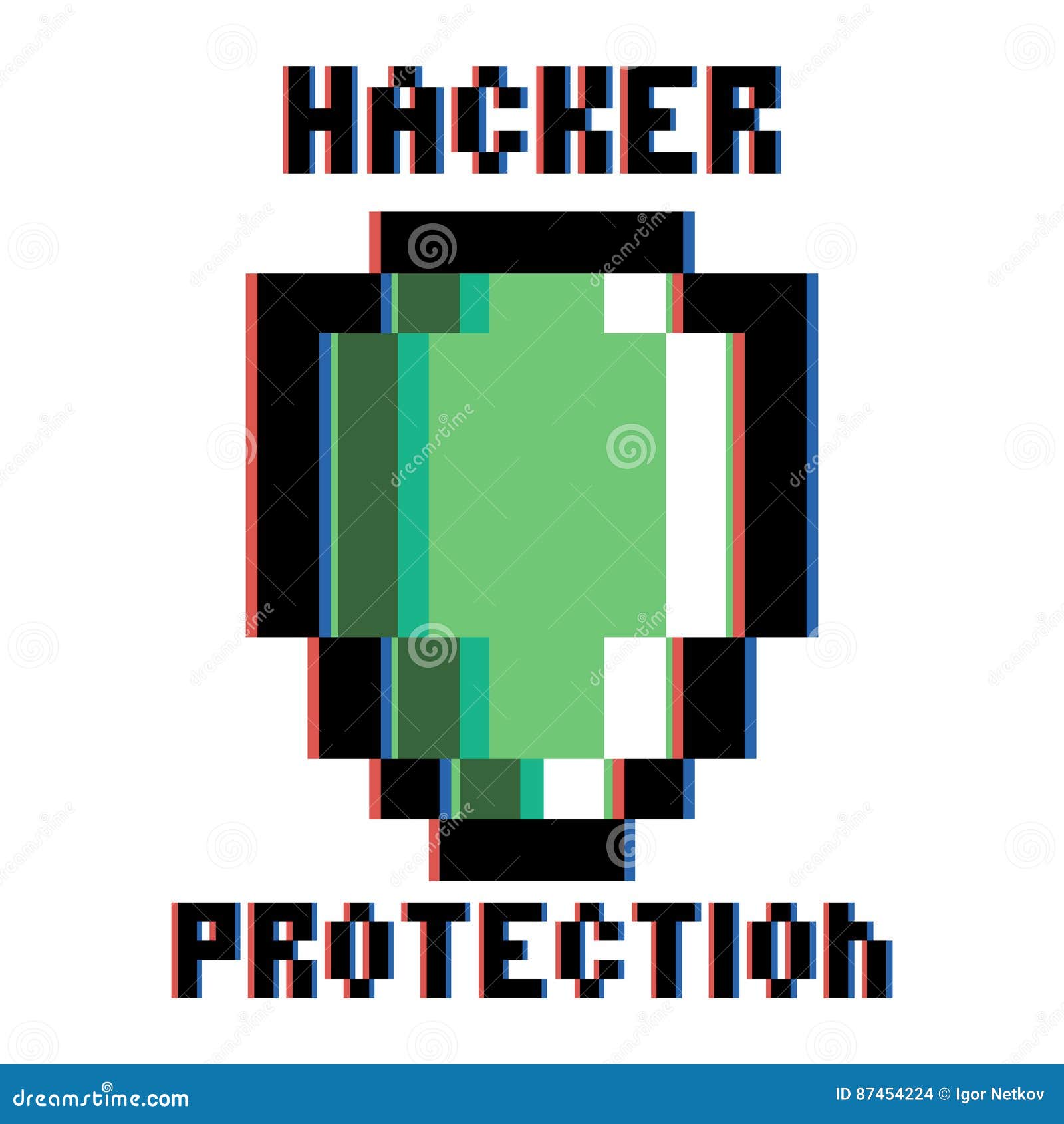 Color Vintage Hacker Protection Emblem Stock Vector - Illustration of ...