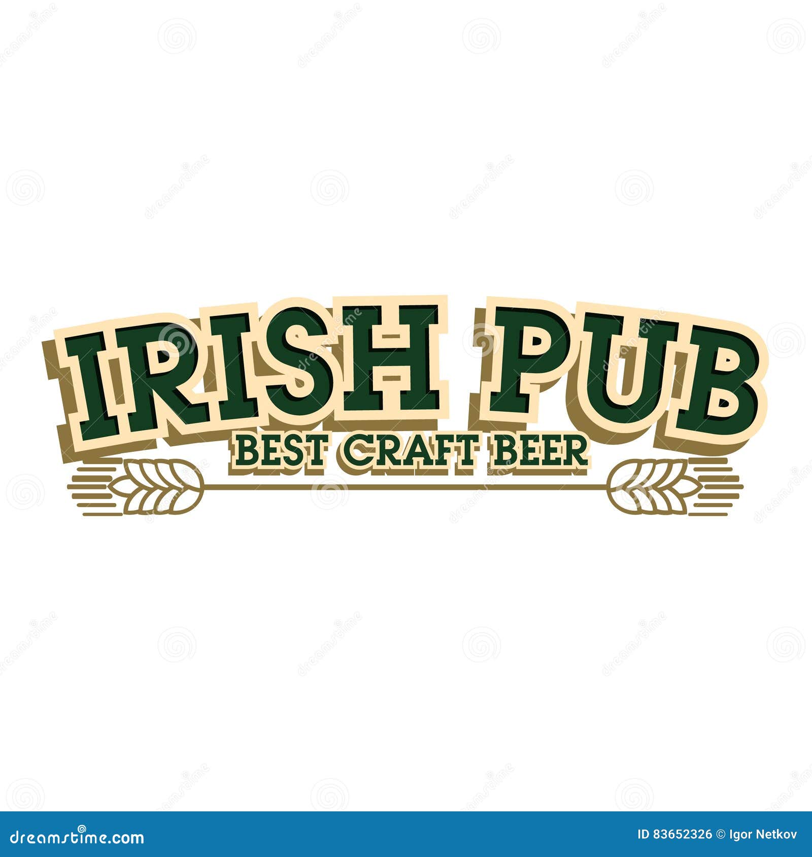 Color Vintage Irish Pub Emblem Stock Vector - Illustration of retro ...