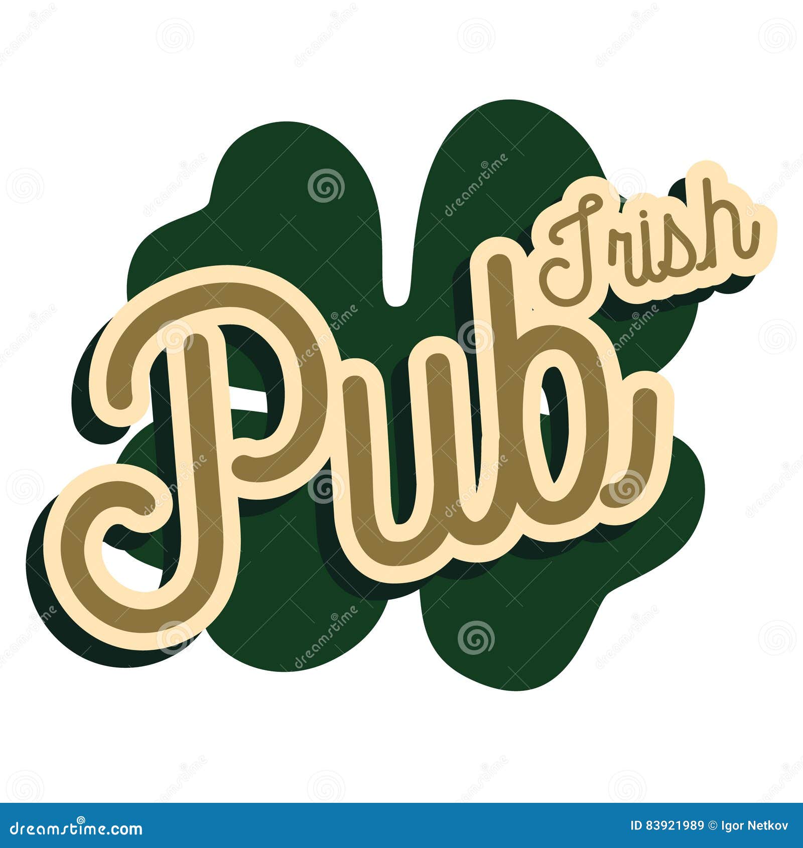 Color Vintage Irish Pub Emblem Stock Vector - Illustration of graphic ...