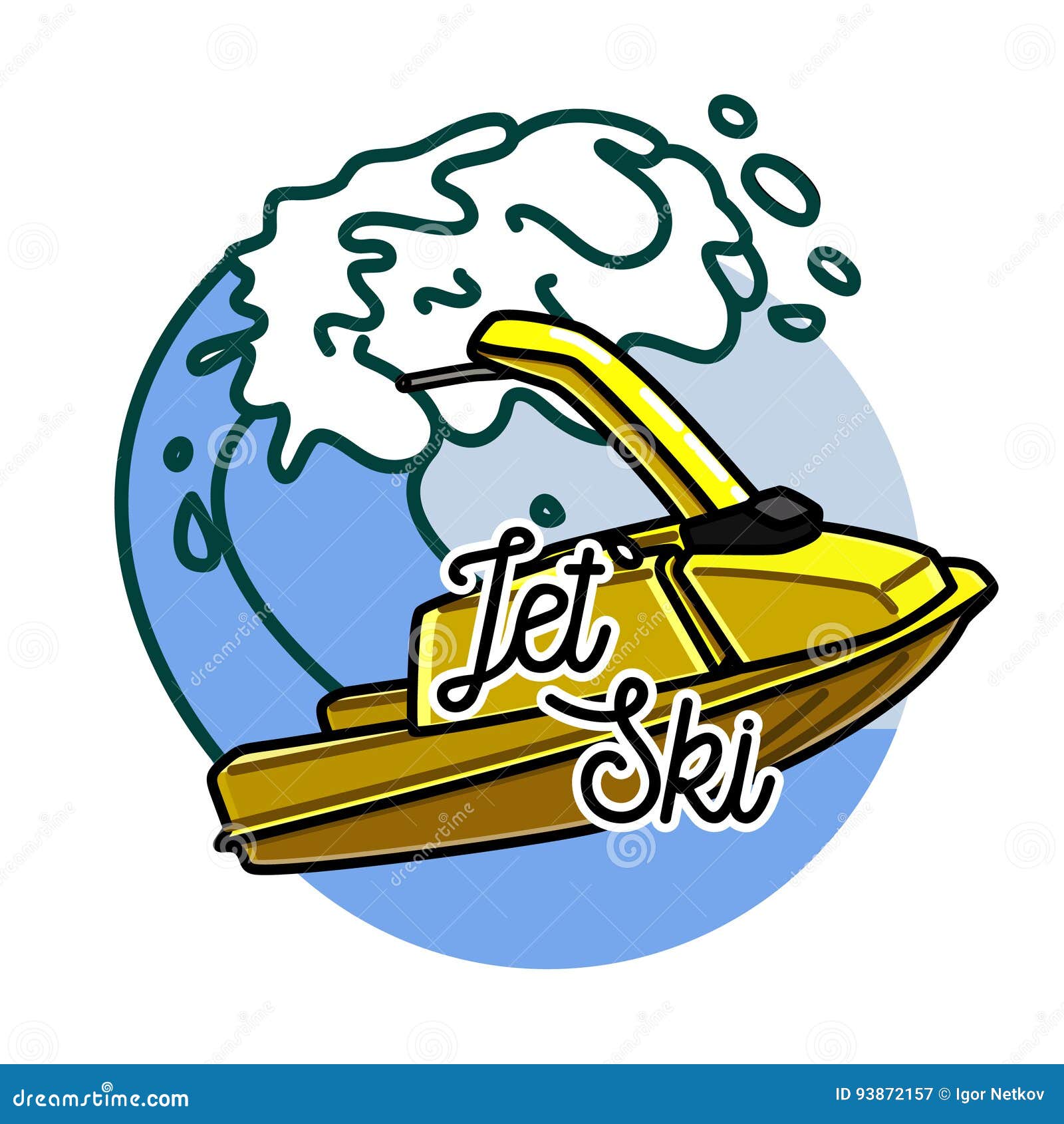 Color Vintage Jet Ski Emblem Stock Vector - Illustration of power ...