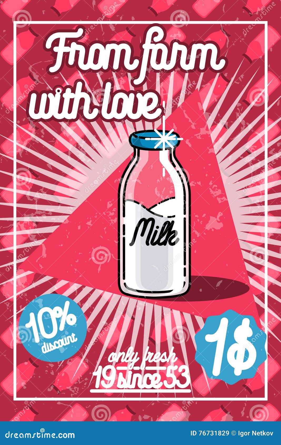 Vintage Milk Vector Poster | CartoonDealer.com #69315218