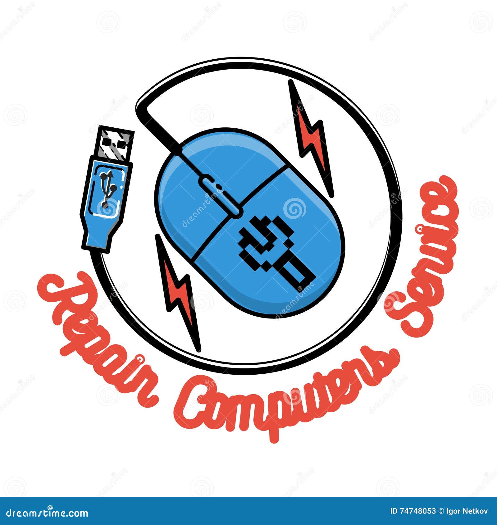 Color Vintage Repair Computers and Laptops Emblem Stock Vector ...