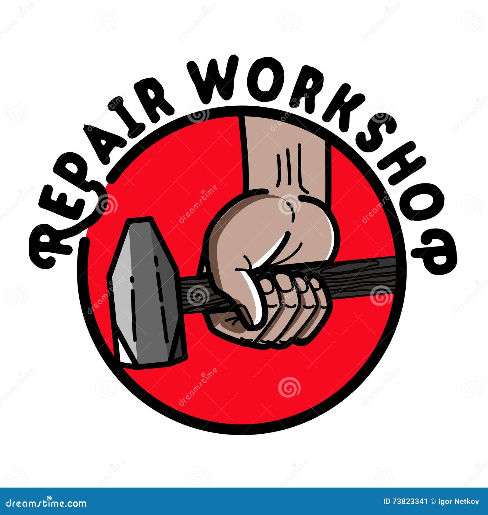 Color Vintage Repair Workshop Emblem Stock Vector - Illustration of ...