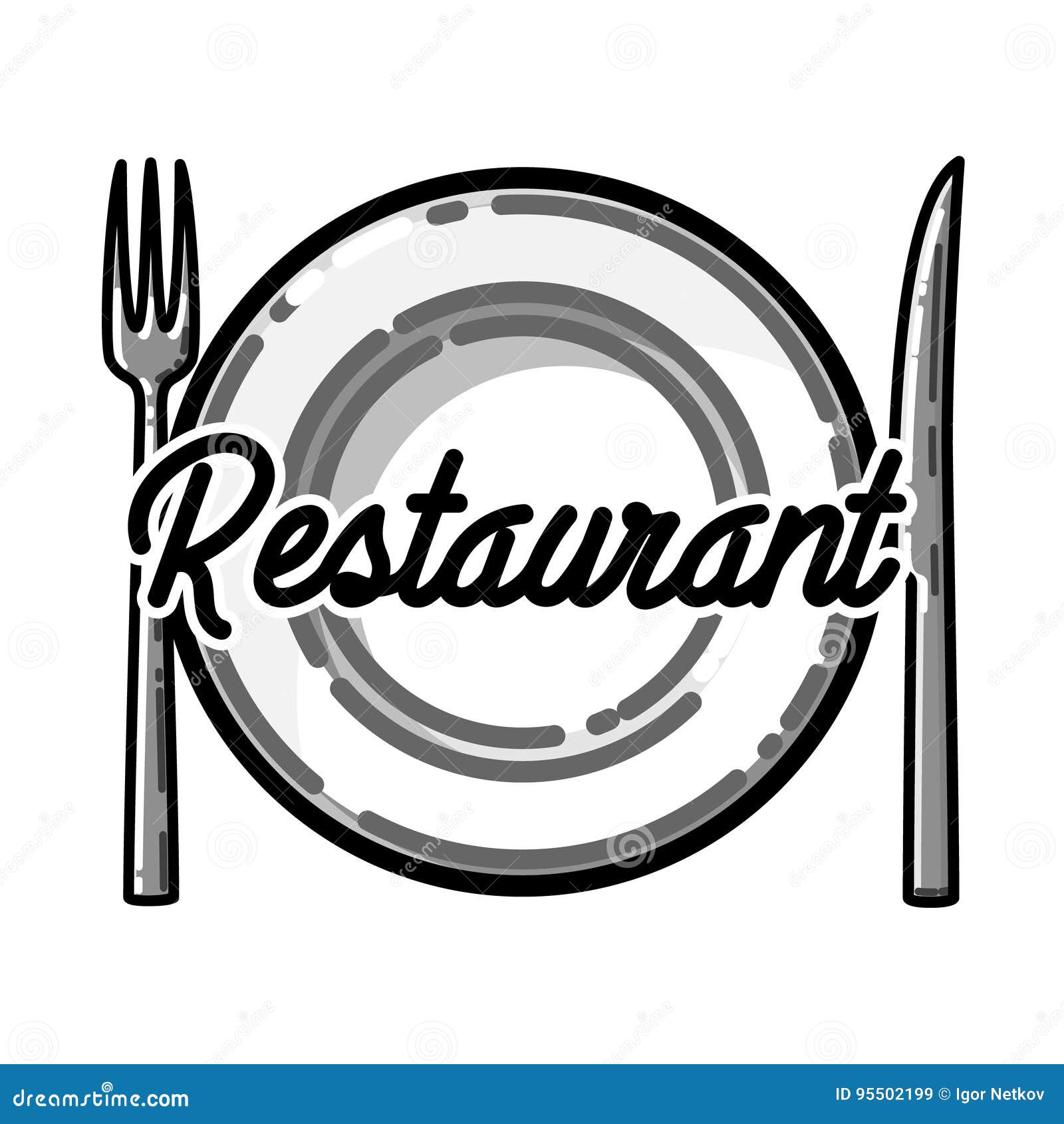 Color Vintage Restaurant Emblem Stock Vector - Illustration of icon ...