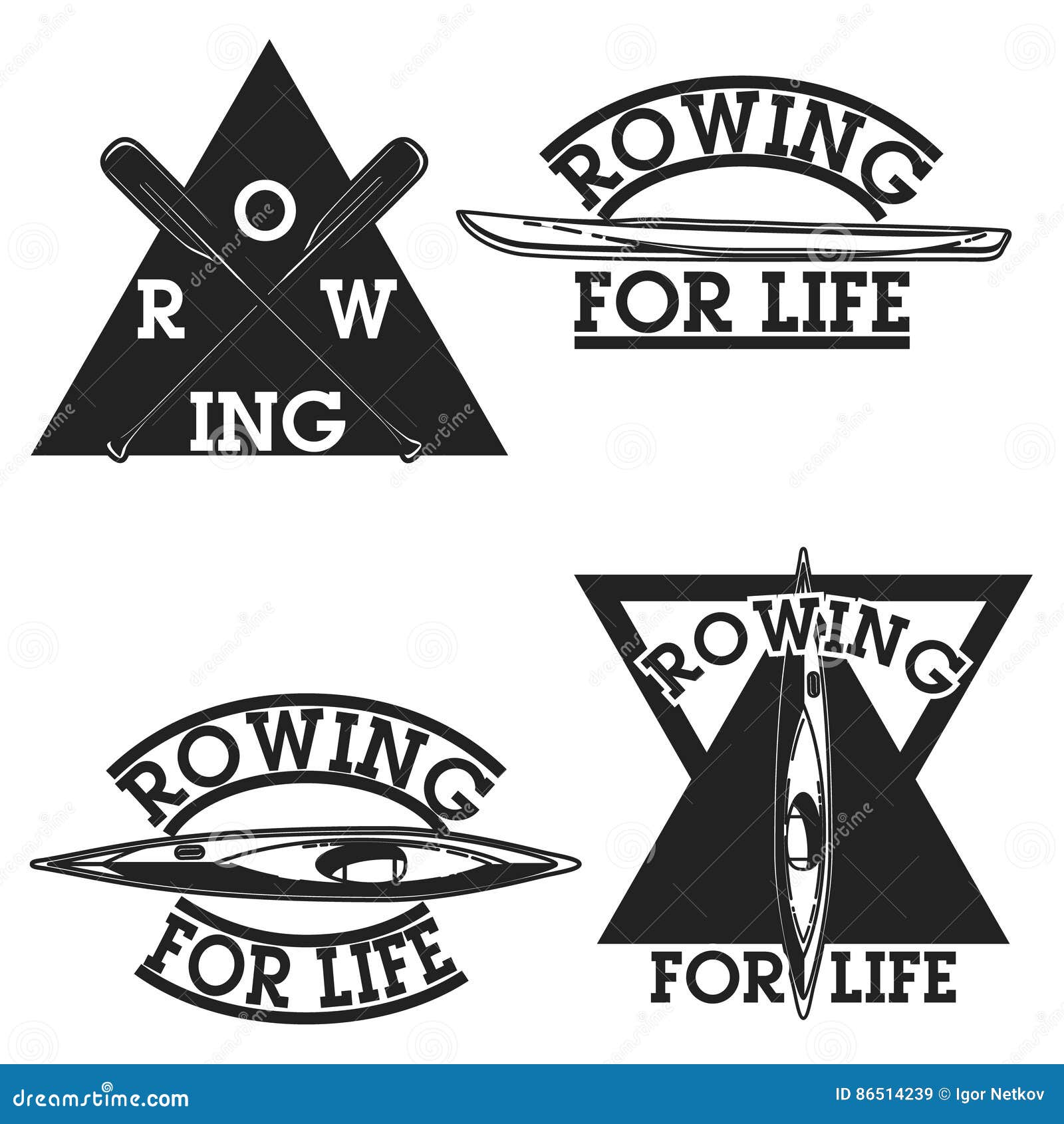 Color Vintage Rowing Emblems Stock Vector - Illustration of business ...
