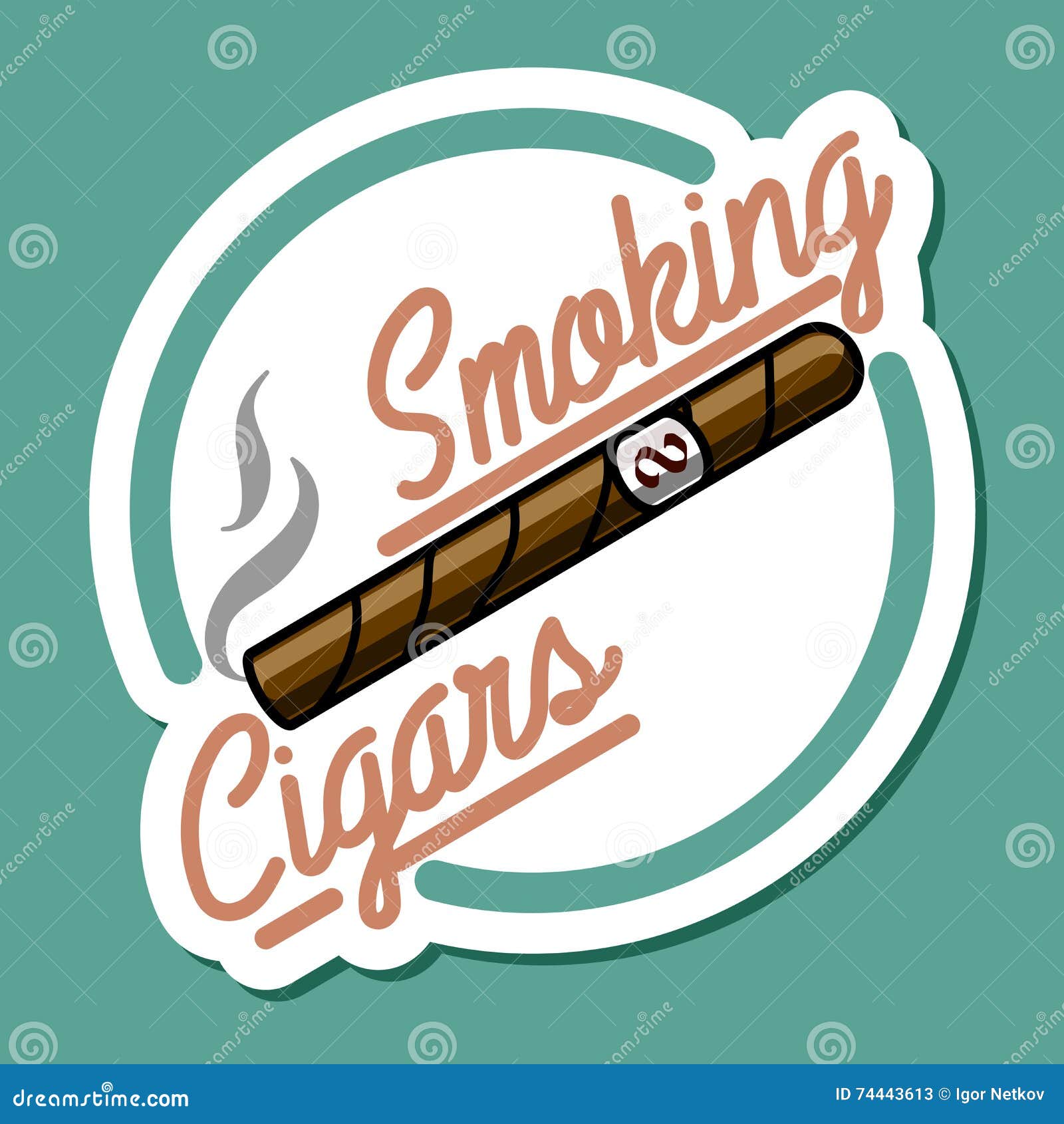 Color Vintage Smoking Emblem Stock Vector - Illustration of fashion ...