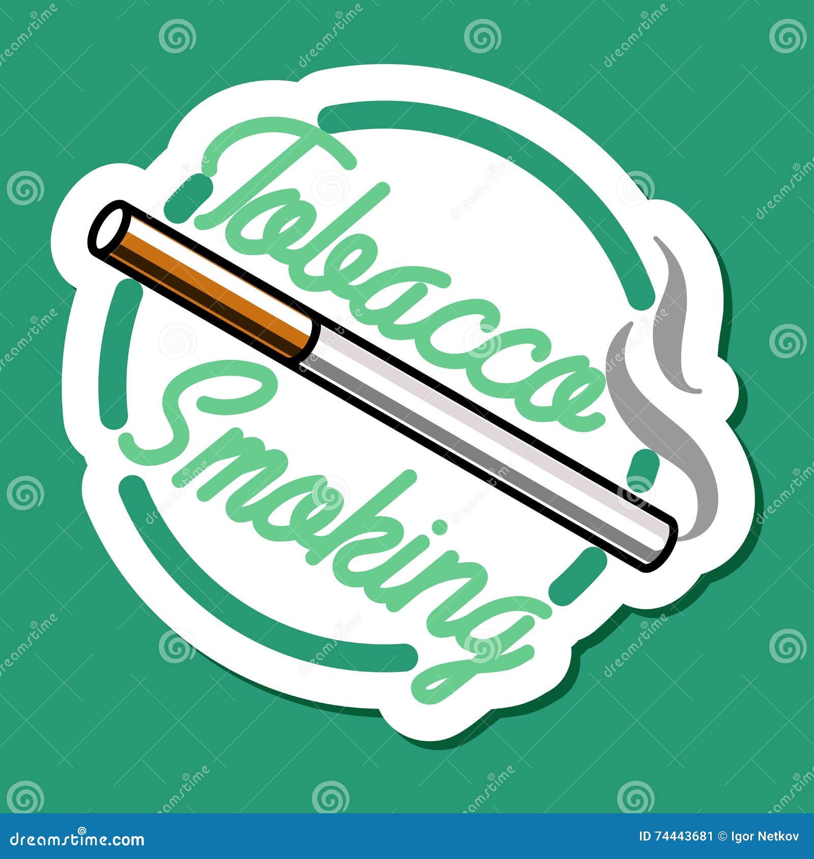 Color Vintage Smoking Emblem Stock Vector - Illustration of element ...