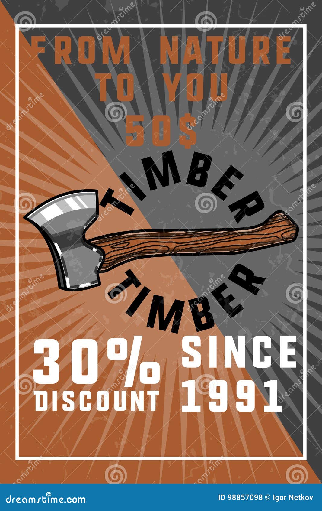 Color Vintage Timber Banner Stock Vector - Illustration of construct ...