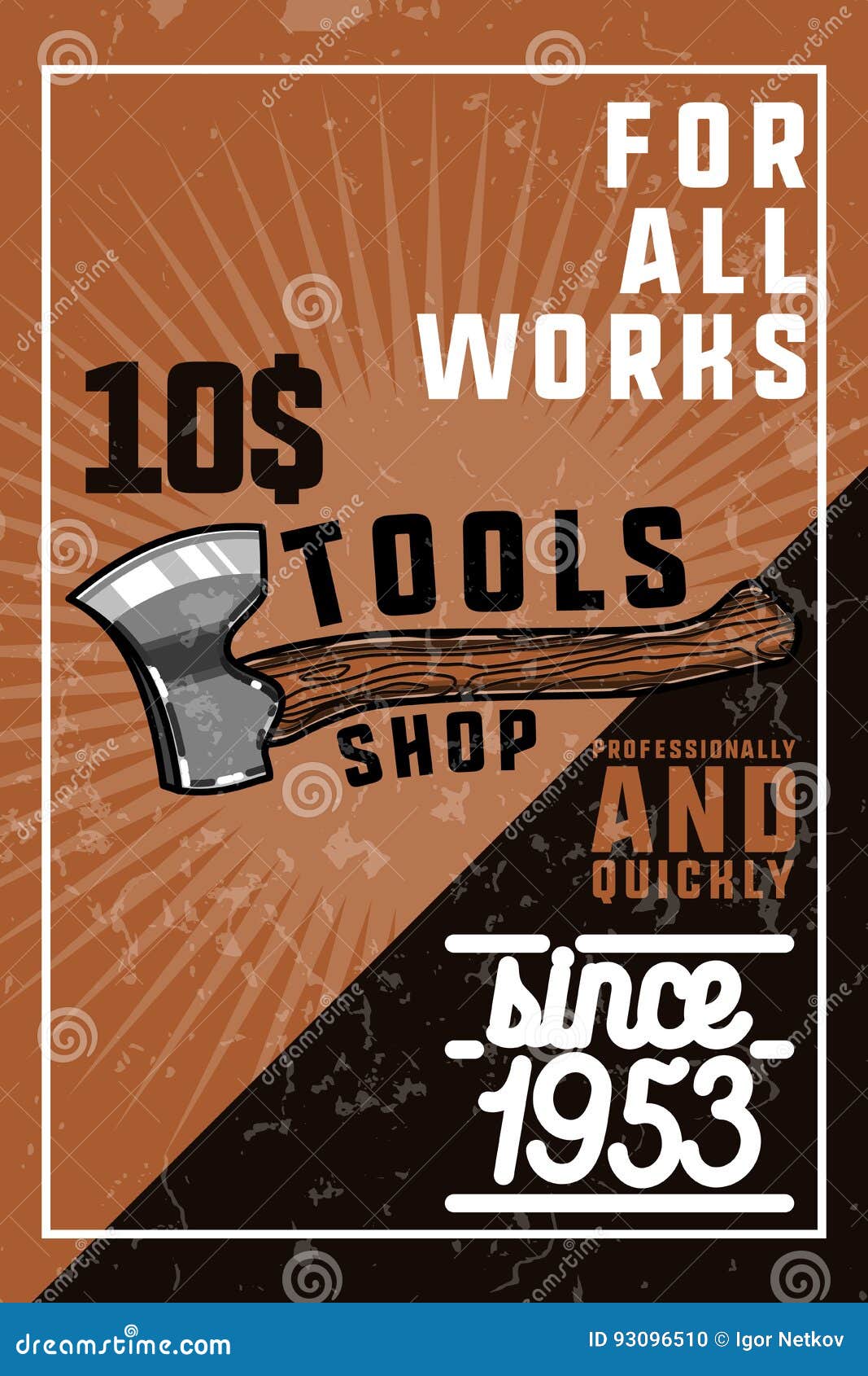 Color Vintage Tools Shop Banner Stock Vector - Illustration of flat ...