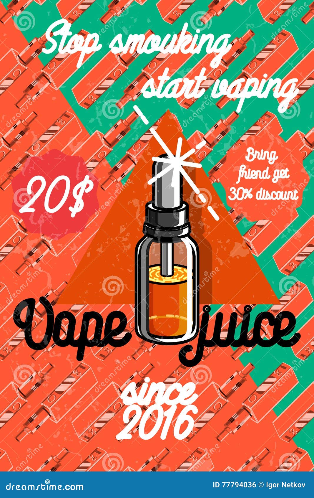 Vintage Vape Emblem Cartoon Vector | CartoonDealer.com #151884201