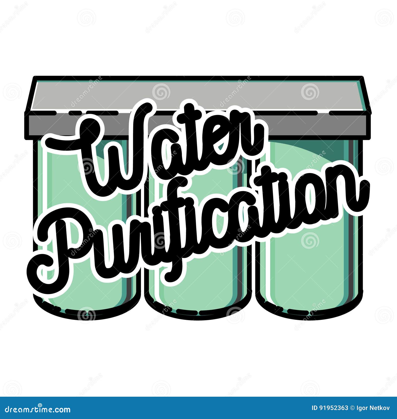 Color Vintage Water Purification Emblem Stock Vector - Illustration of ...