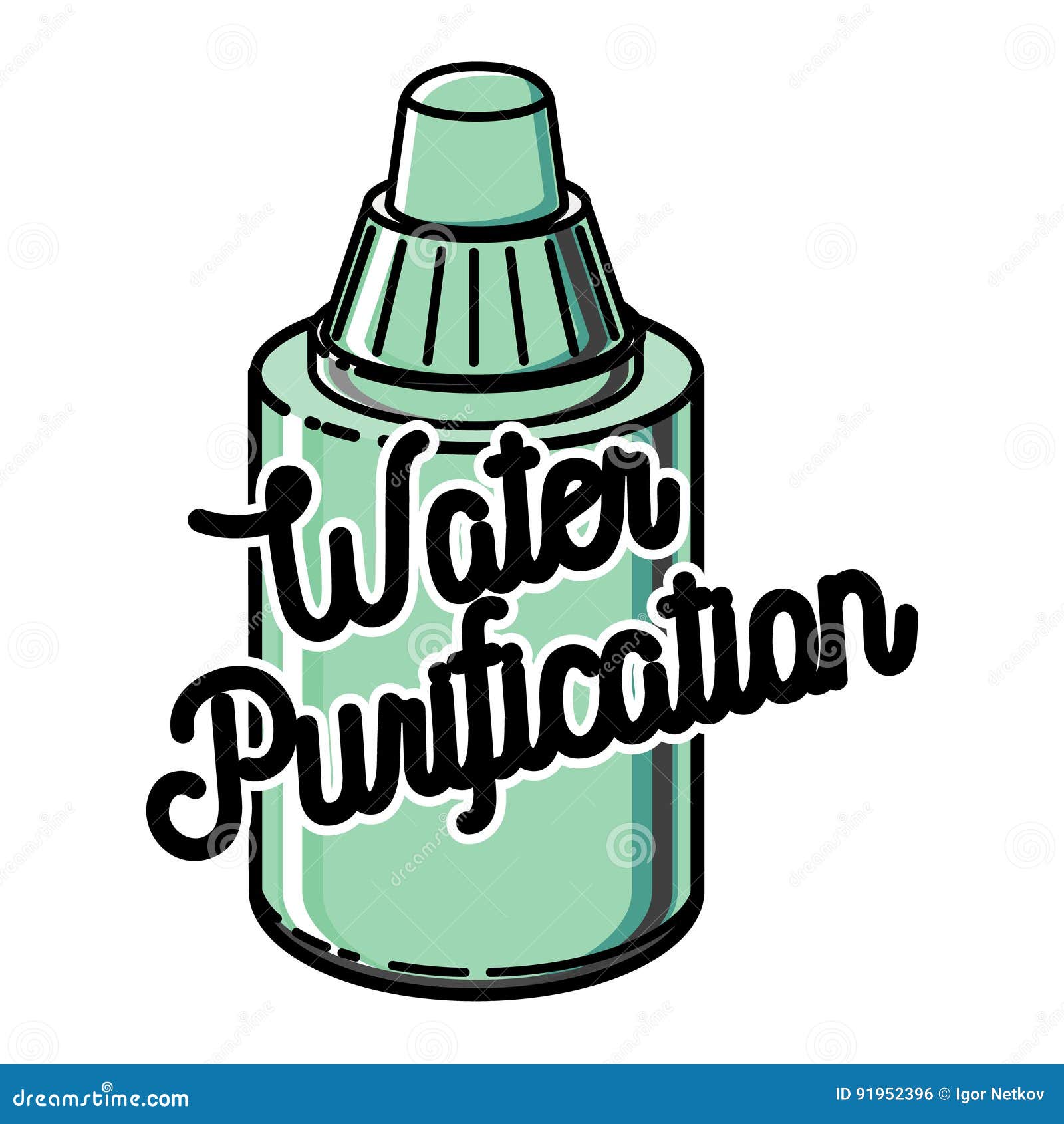 Color Vintage Water Purification Emblem Stock Vector - Illustration of ...