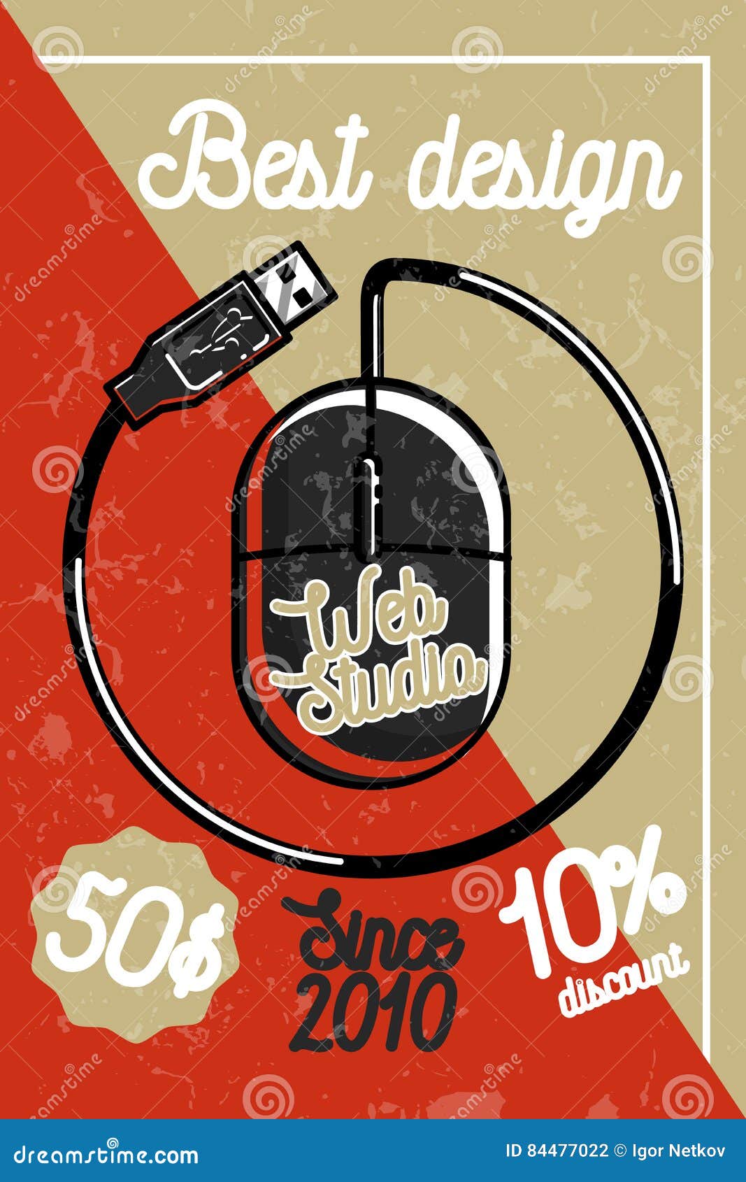 Color Vintage Web Studio Banner Stock Vector - Illustration of abstract ...