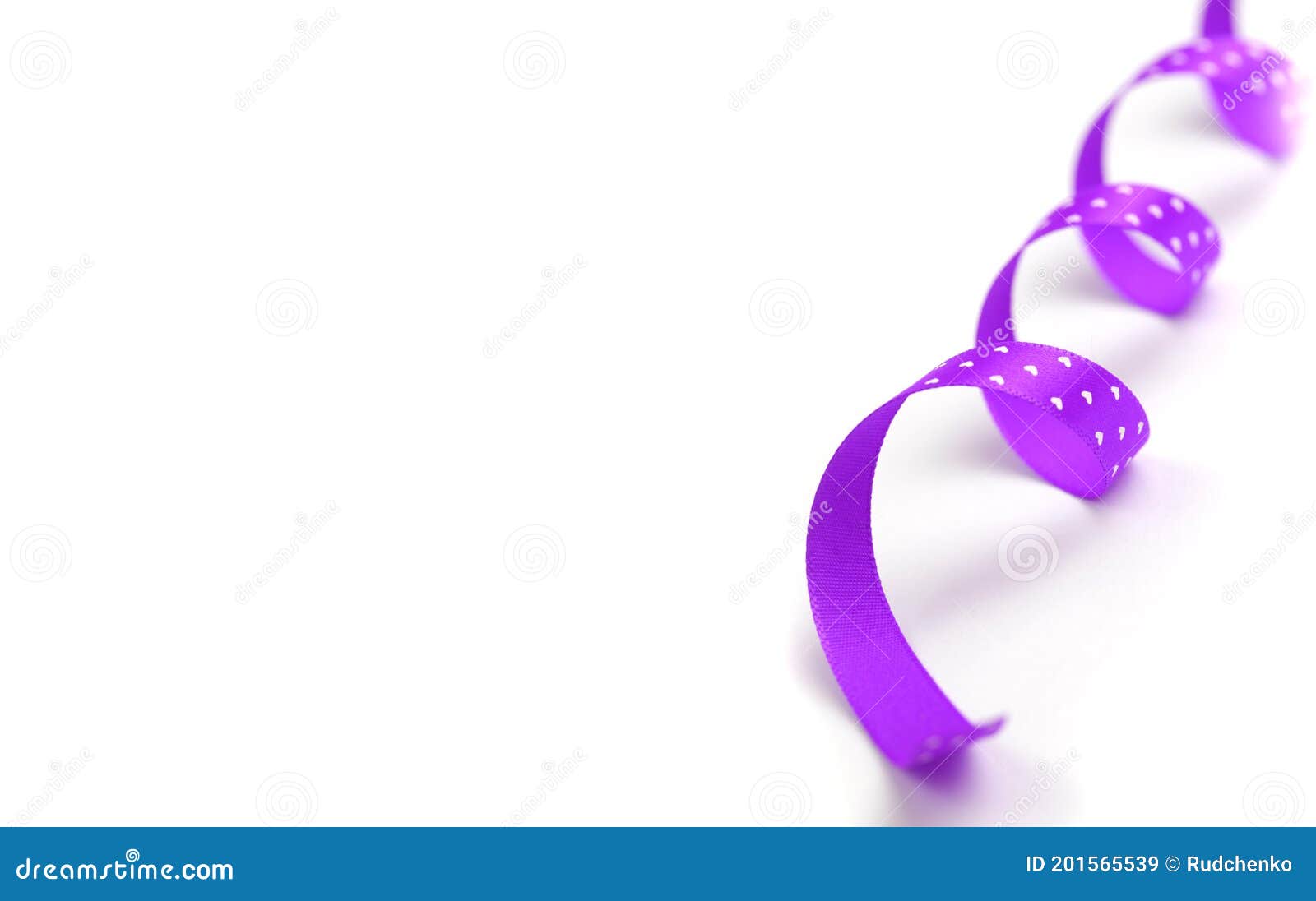 Color Violet Silk Ribbon with Dots on White Background Stock Image ...