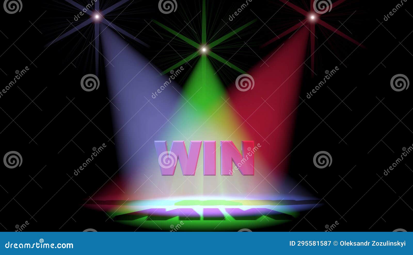 Color Volume Lights Rays Text WIN Intro 3d Stock Illustration ...