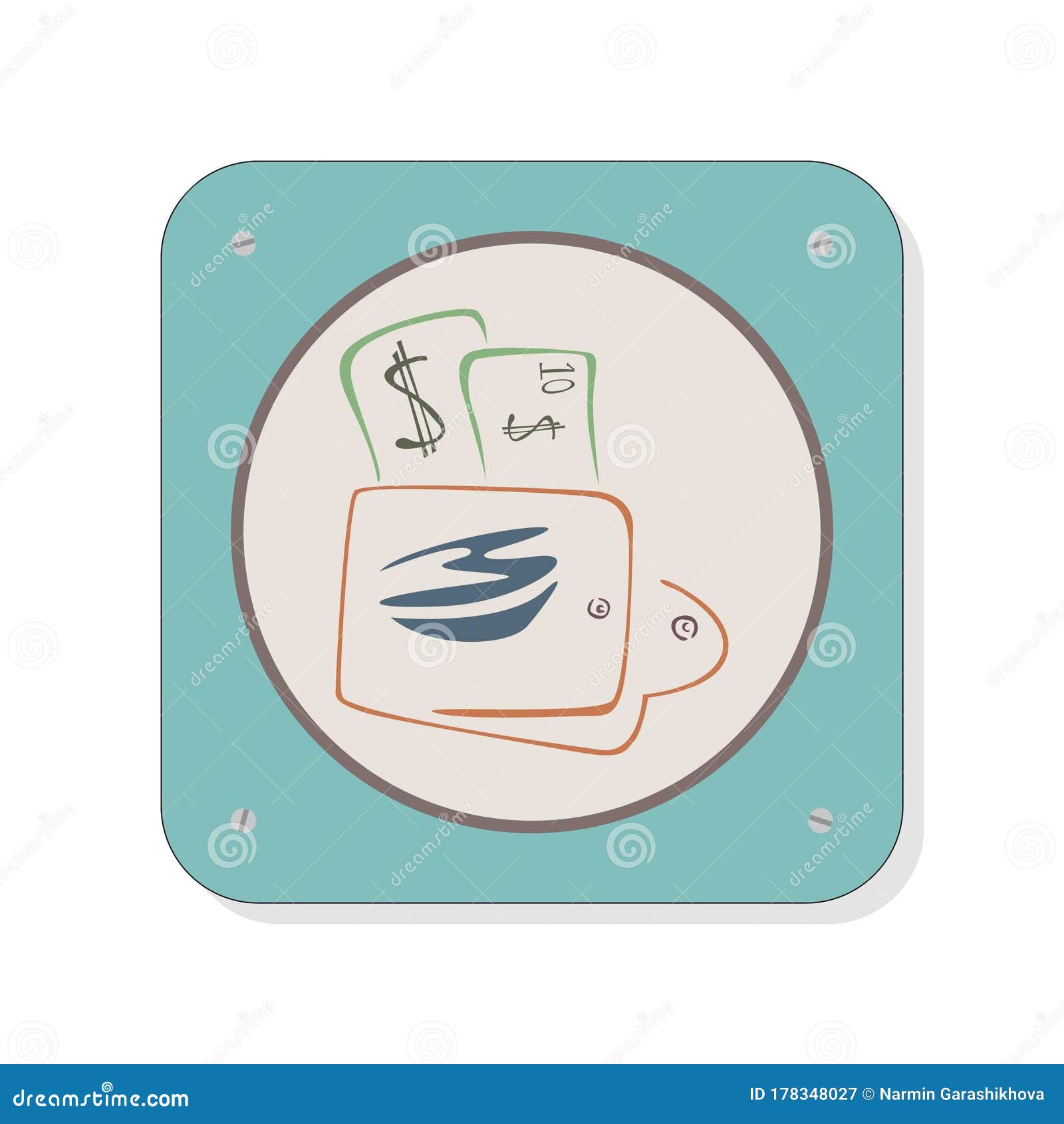 Color Wallet Icon and Logo. Modern Flat Design Stock Vector ...